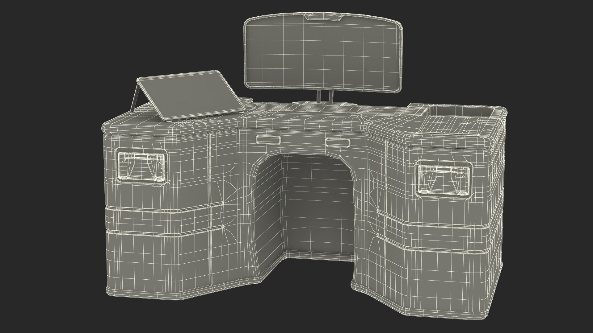 Futuristic Computer Table Dark 3D model - TurboSquid 2146916