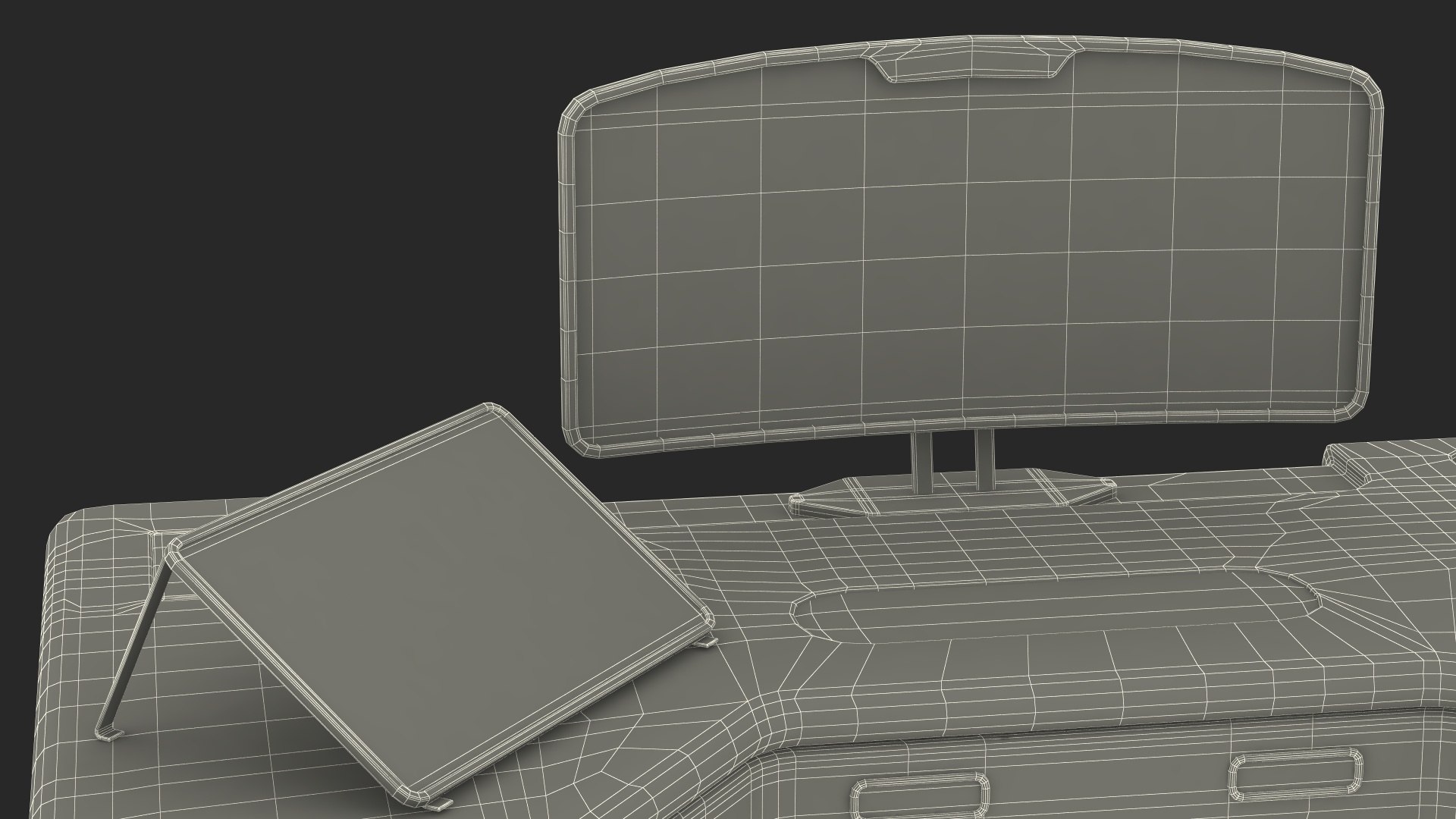 Futuristic Computer Table Dark 3D model - TurboSquid 2146916