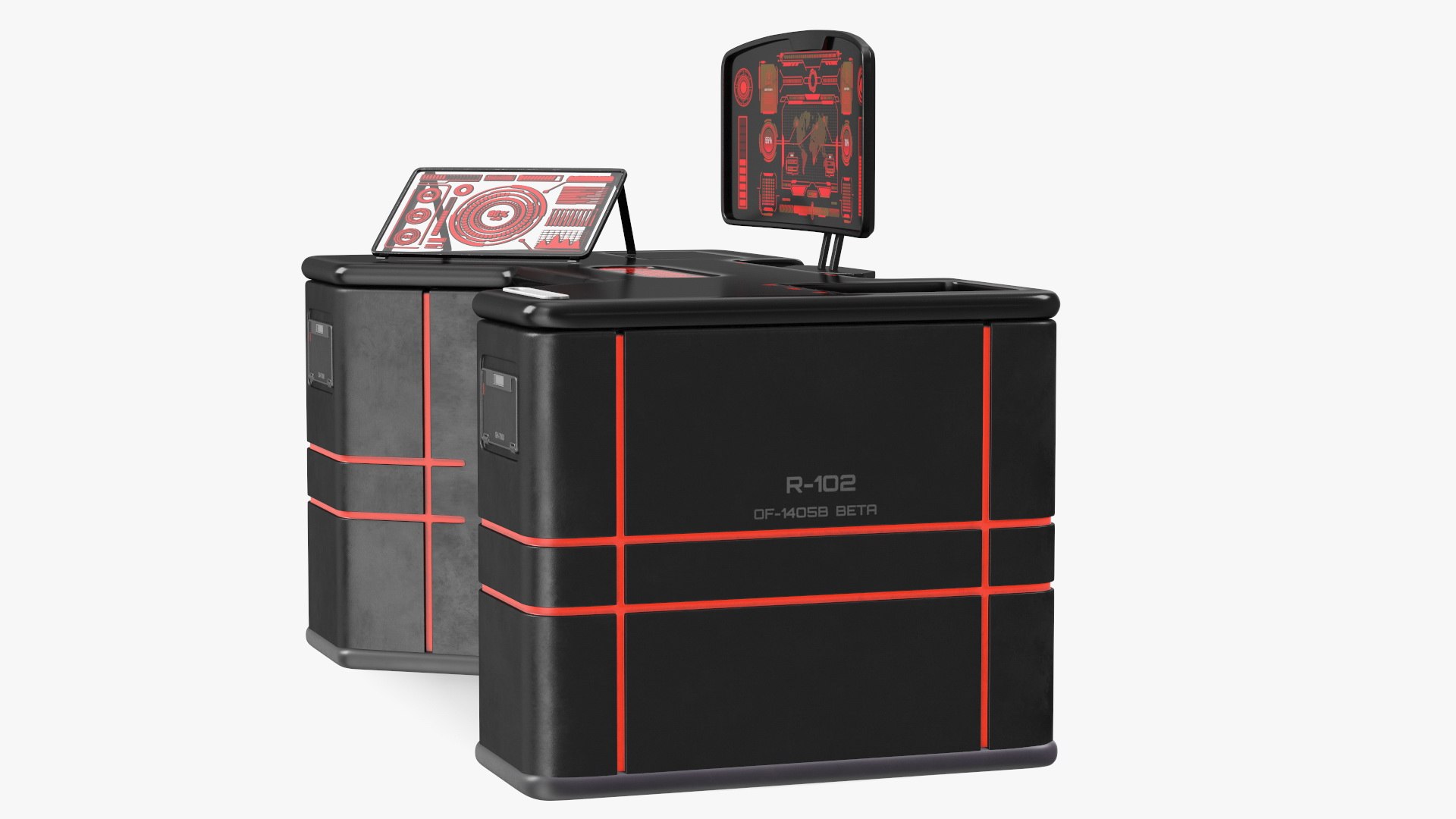 Futuristic Computer Table Dark 3D model - TurboSquid 2146916