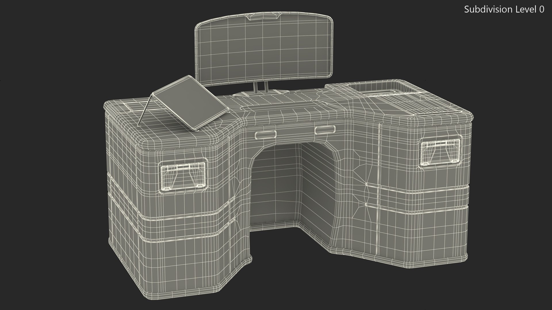 Futuristic Computer Table Dark 3D model - TurboSquid 2146916