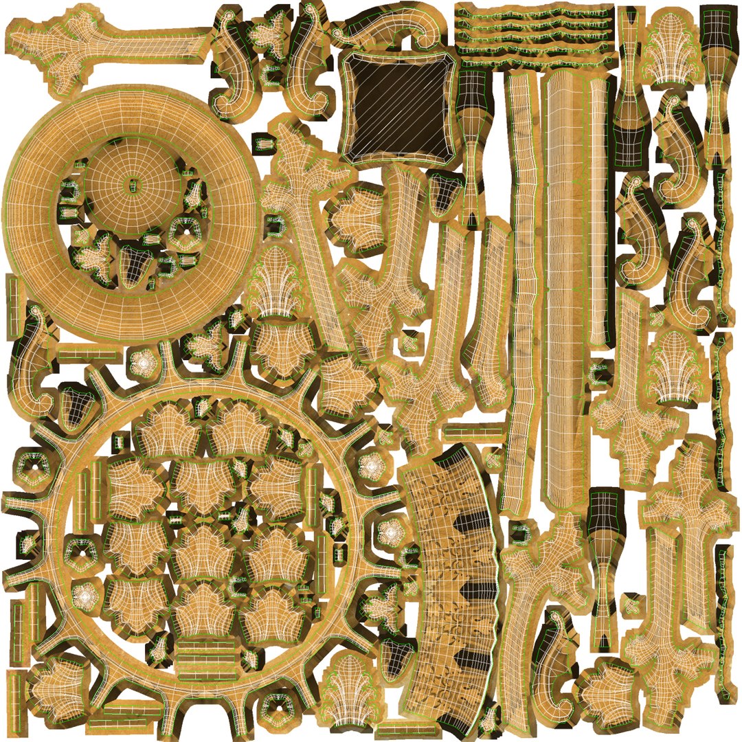 solomonic column gold 3d model