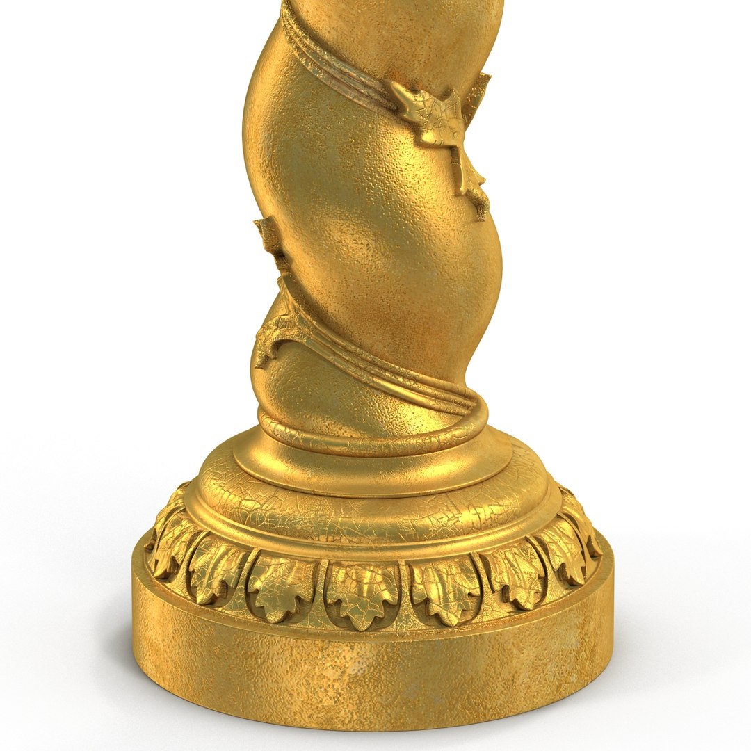 Solomonic Column Gold 3d Model