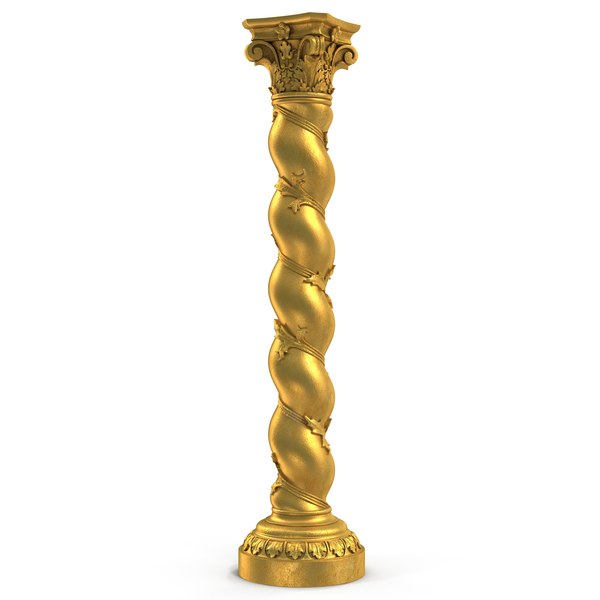 solomonic column gold 3d model