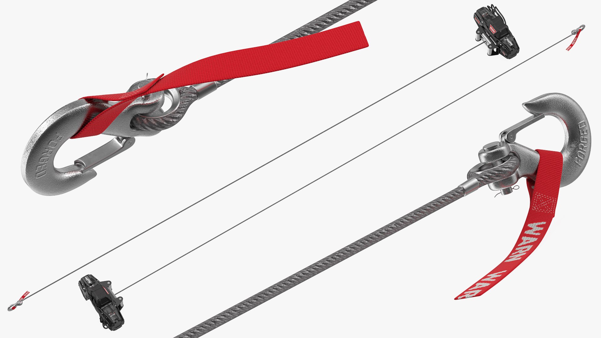 Unwound cable electric winch 3D model - TurboSquid 1647384