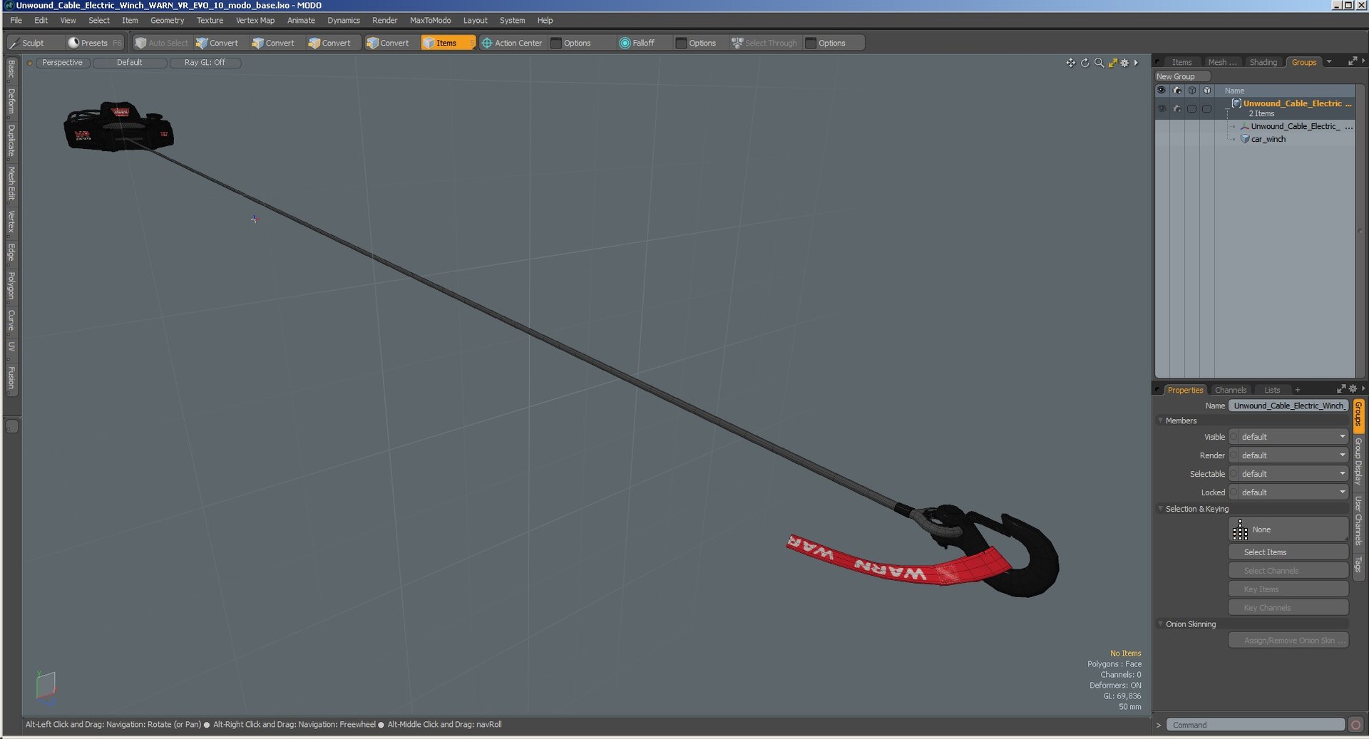 Unwound cable electric winch 3D model - TurboSquid 1647384