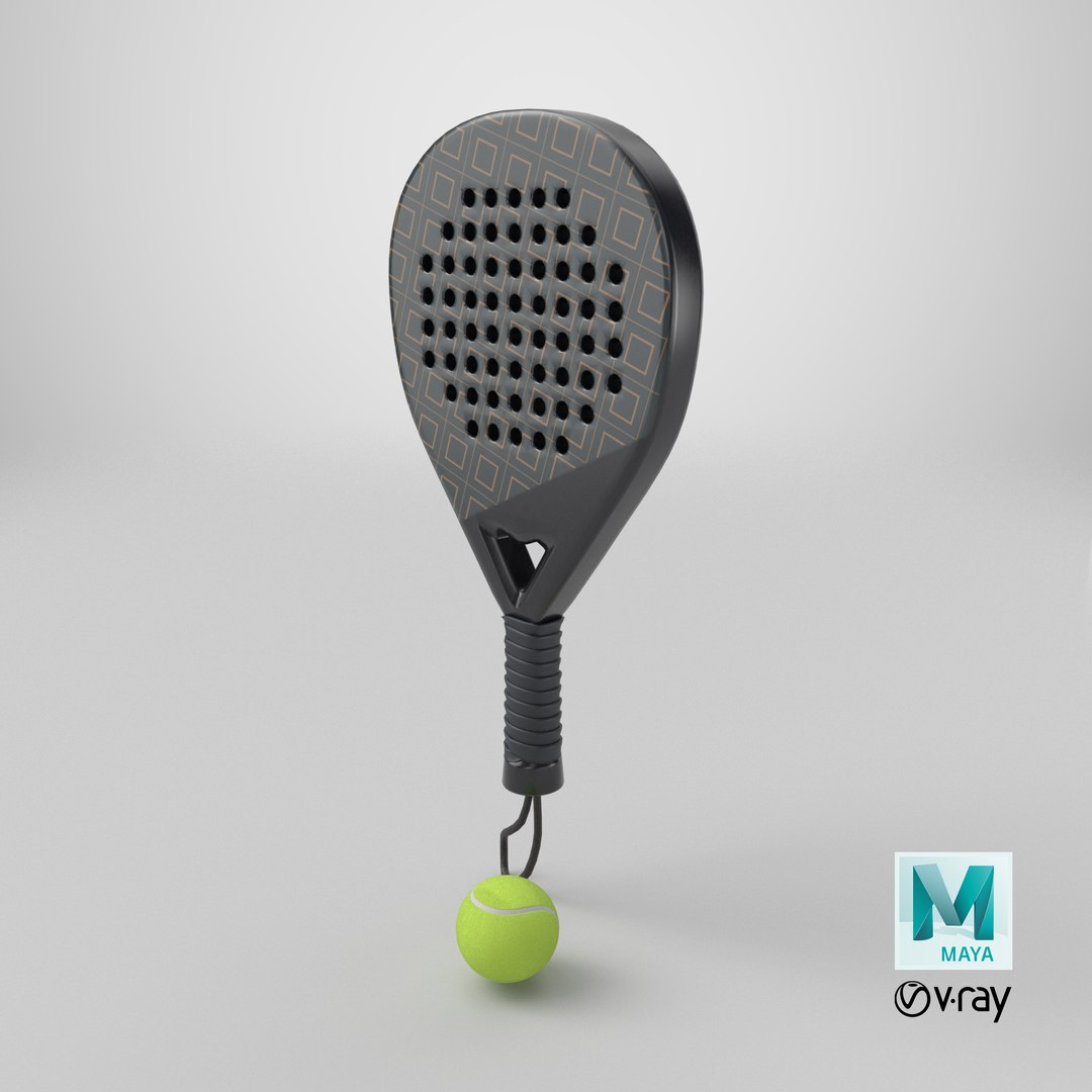 3D Paddle Racket And Tennis Ball - TurboSquid 2393092