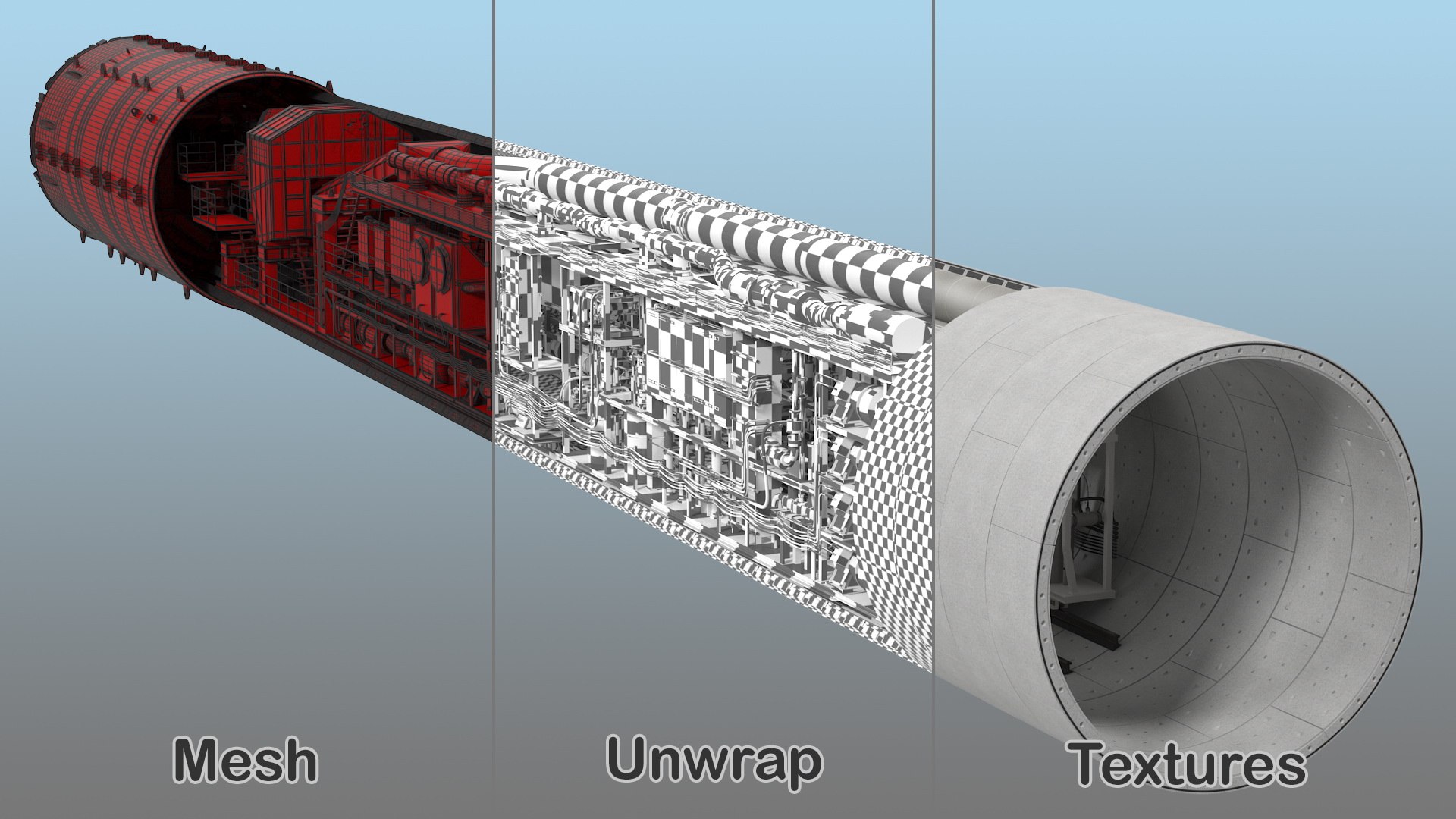 3D nora tunnel boring machine - TurboSquid 1436204