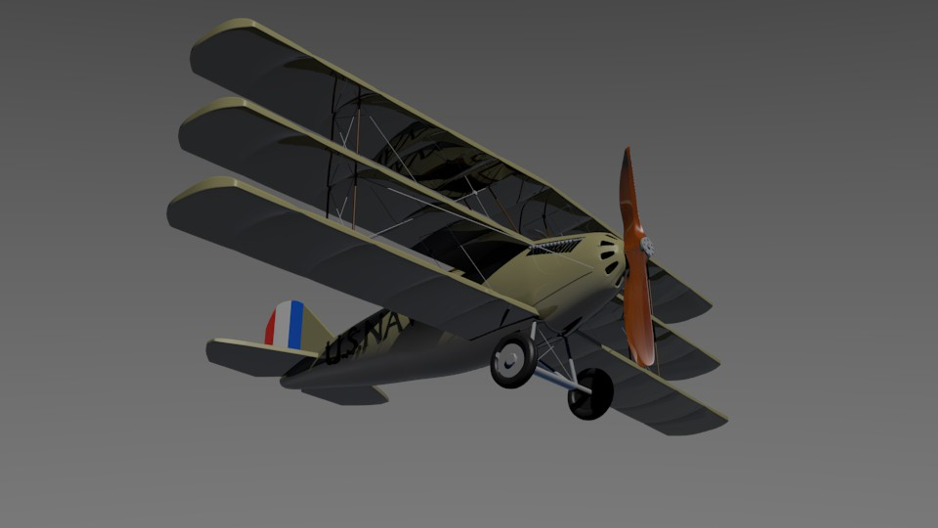 free aircraft curtiss 18-t 3d model