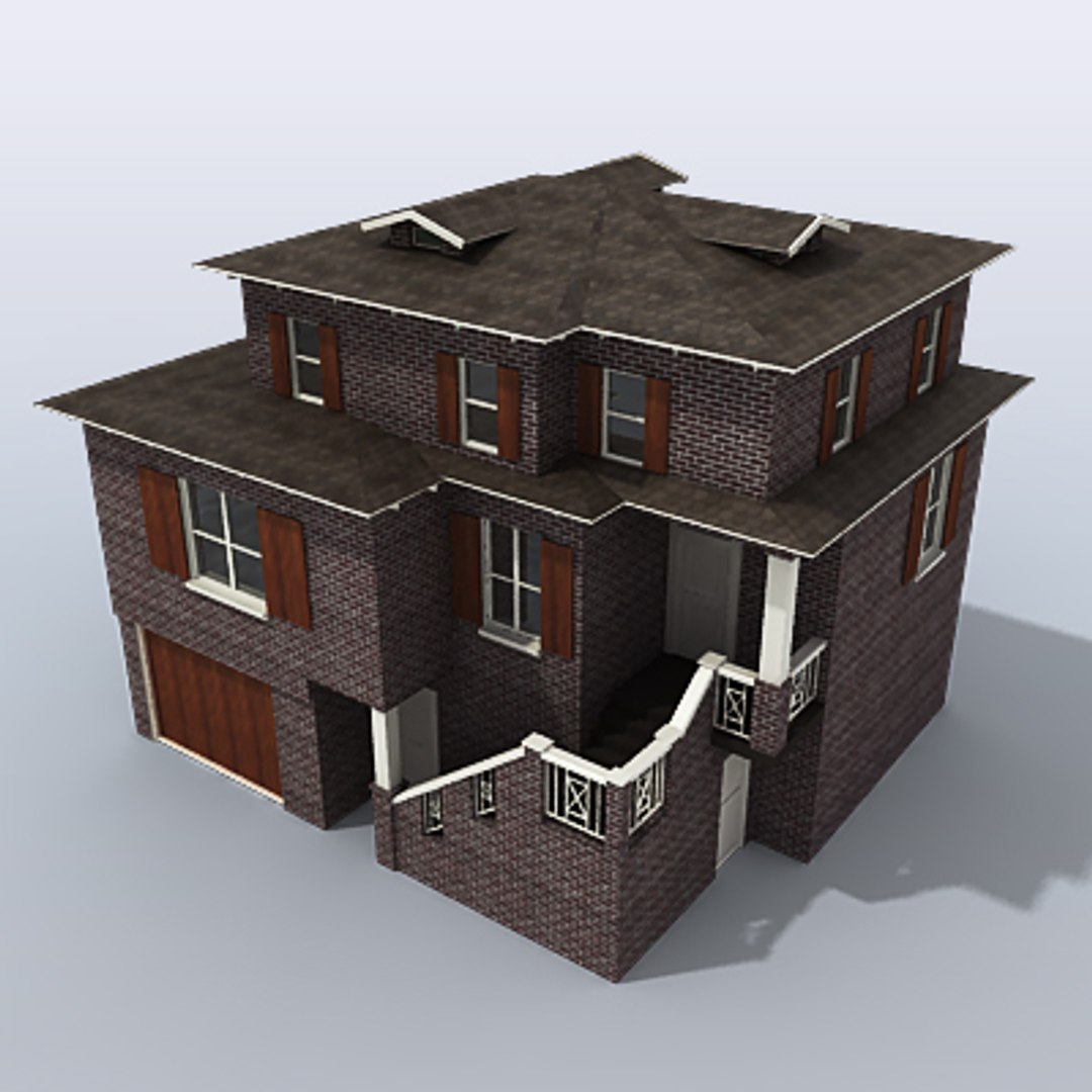 3d Small Town House Building Model