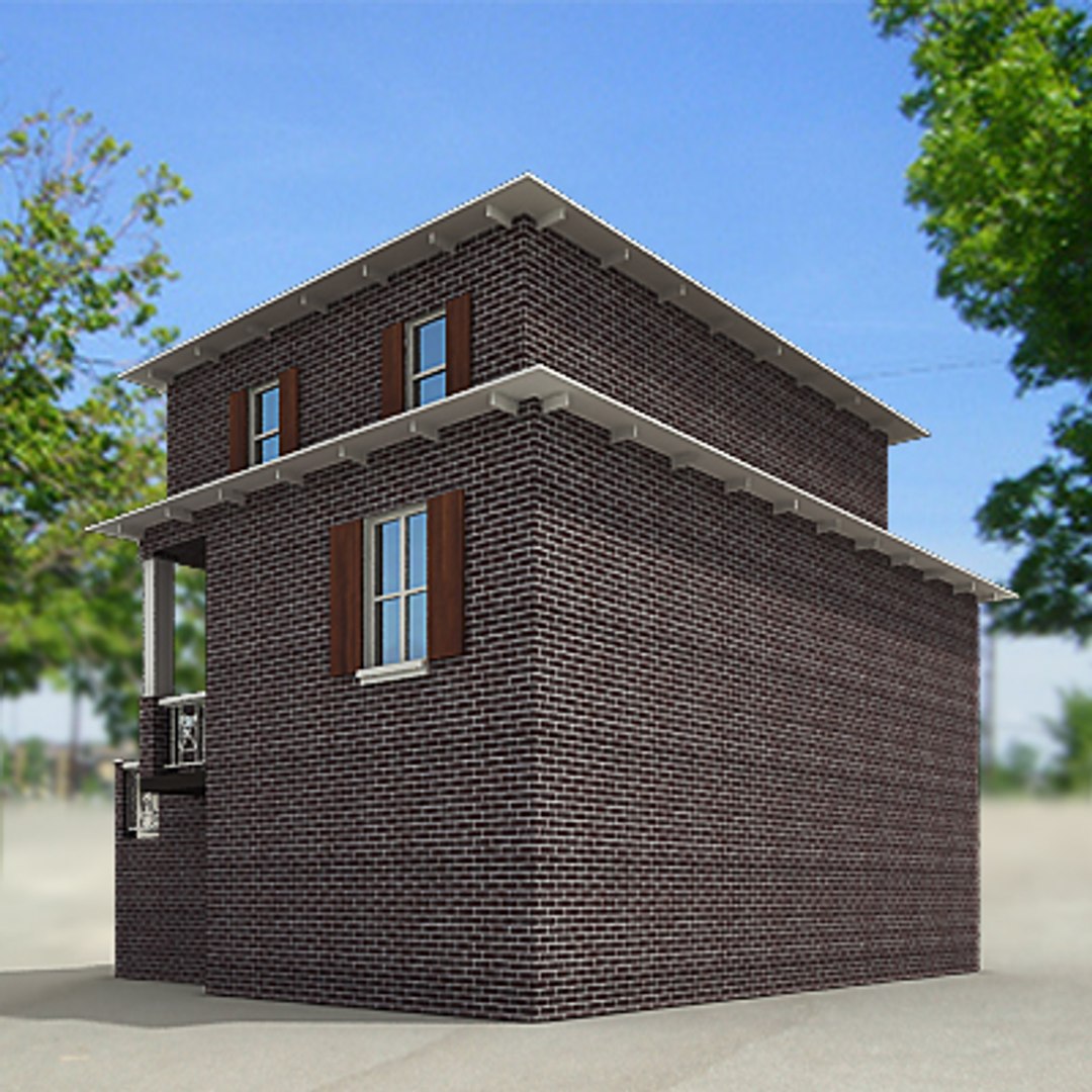 3d Small Town House Building Model