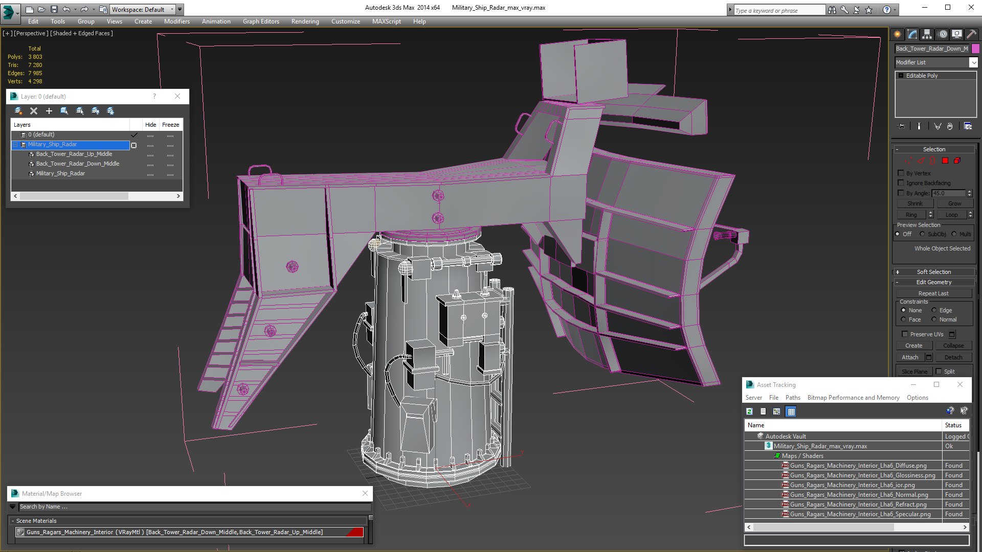3D Military Ship Radar - TurboSquid 1548375