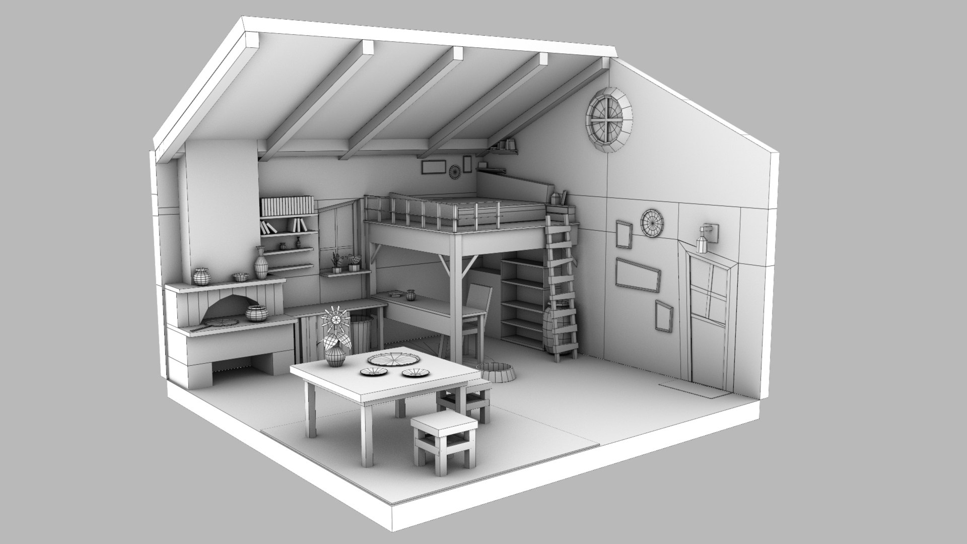 Toon House Cartoon 3D Model - TurboSquid 1711645