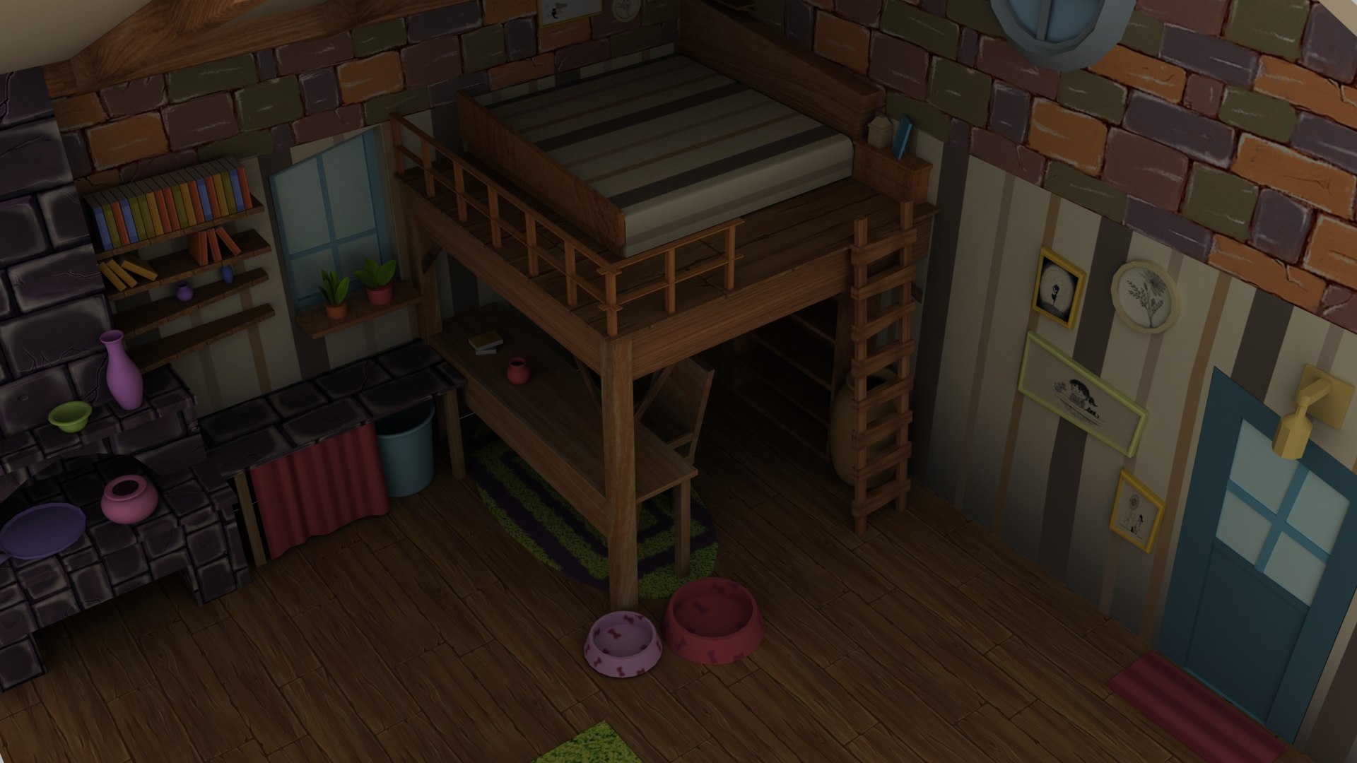 Toon House Cartoon 3D Model - TurboSquid 1711645