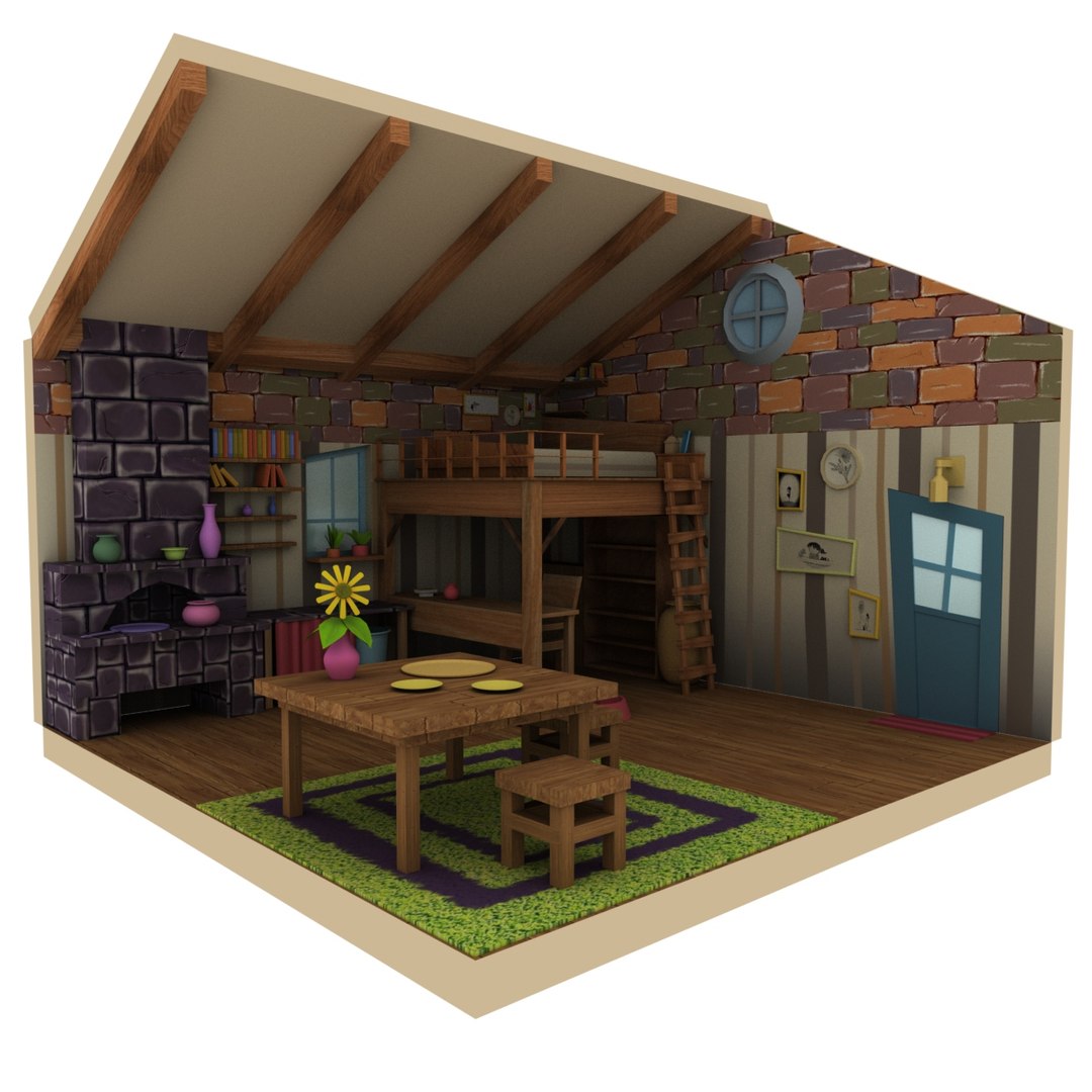 Toon House Cartoon 3D Model - TurboSquid 1711645