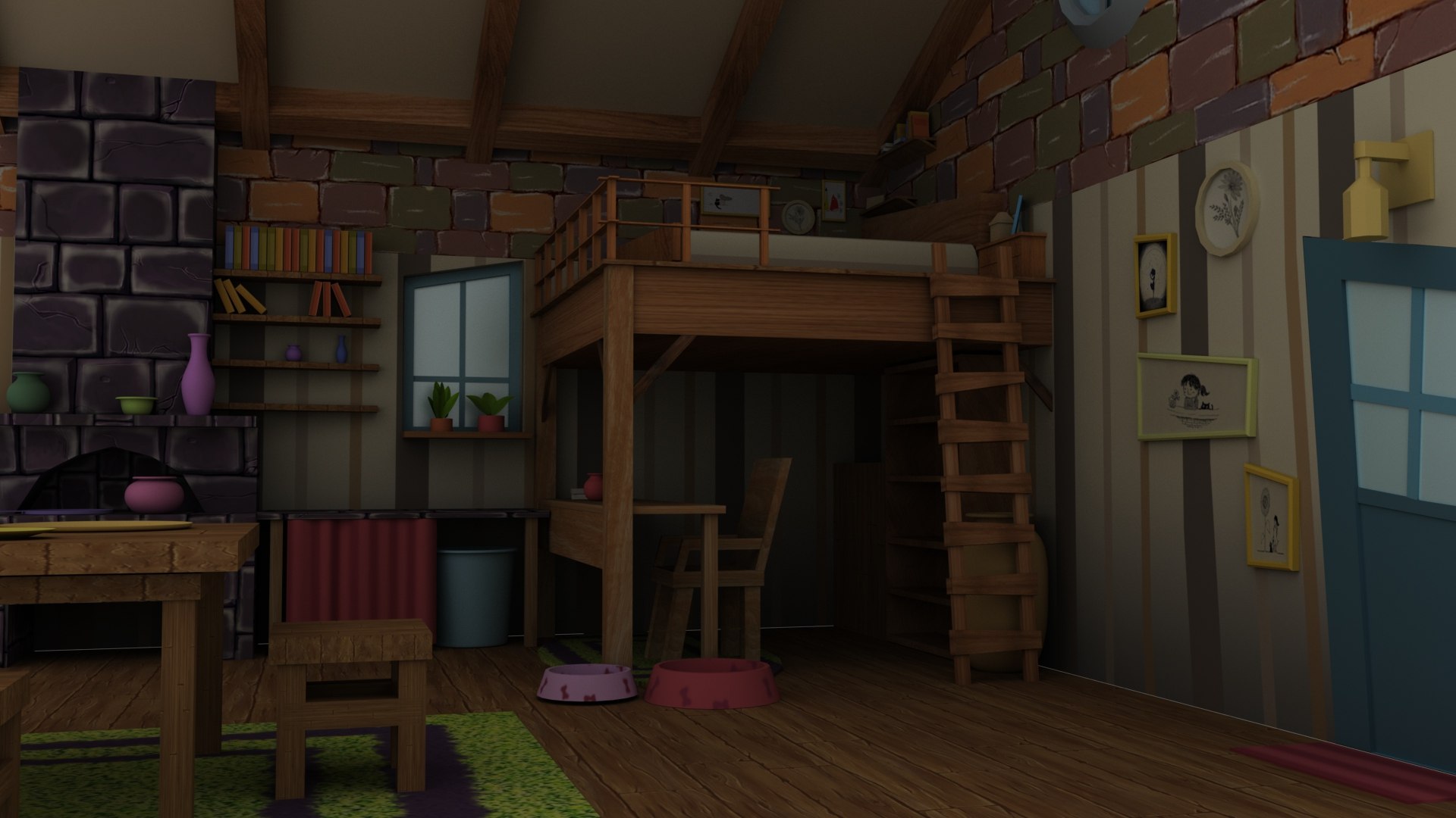 Toon House Cartoon 3D Model - TurboSquid 1711645