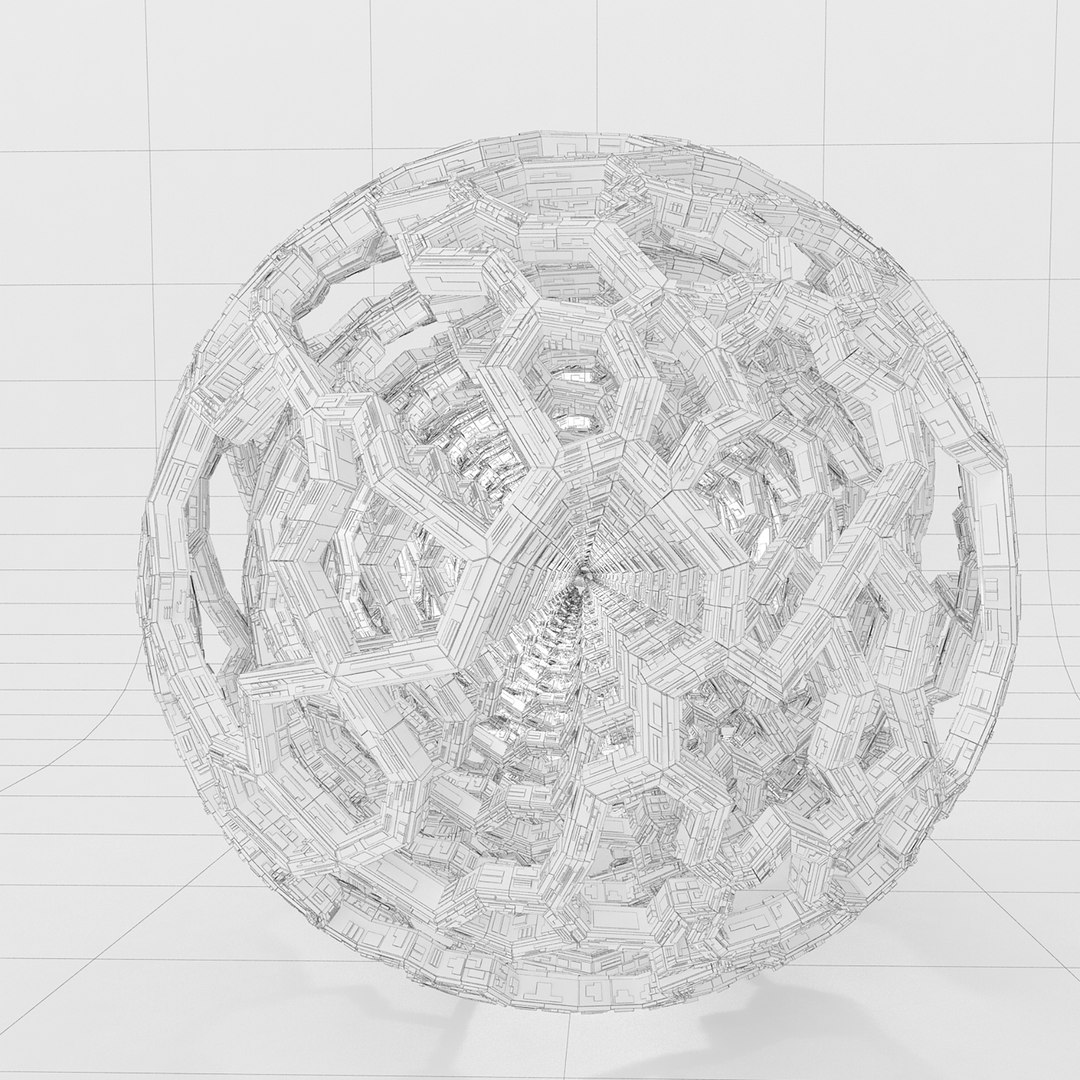 3D Fractal Greeble Sphere 02 Model - TurboSquid 1877008