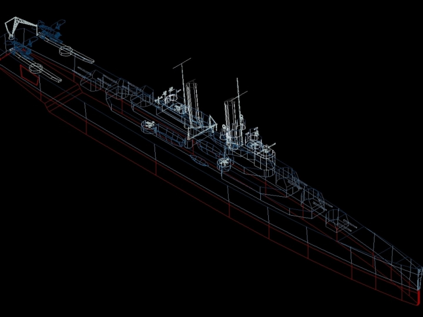 7500 Ton Cruiser 1939 3d Model