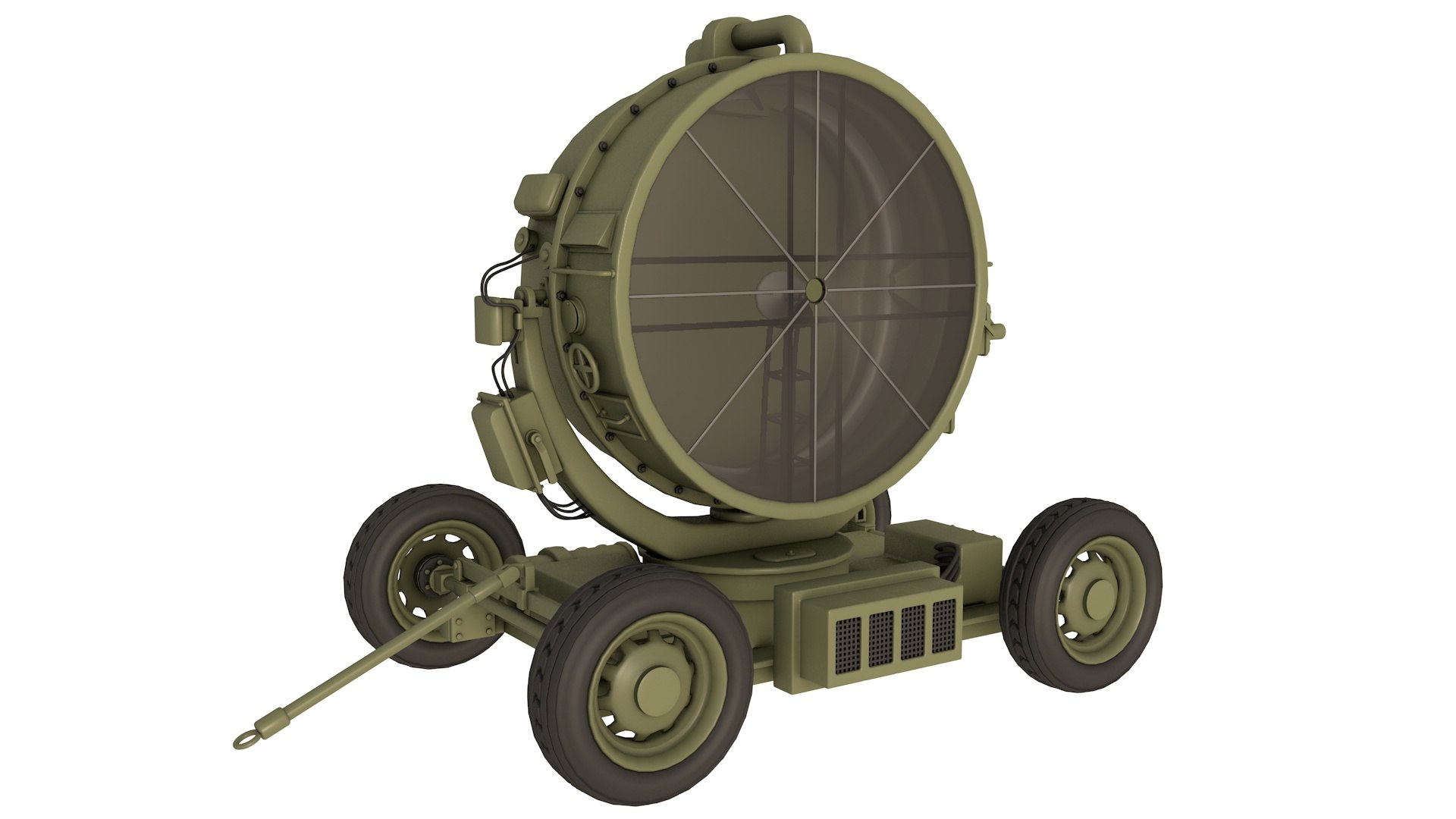 3D Anti Aircraft Searchlight With Wheels Model - TurboSquid 1995888