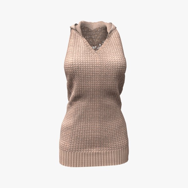 3D model Knitted Sweater Dress with Hood - TurboSquid 1783776