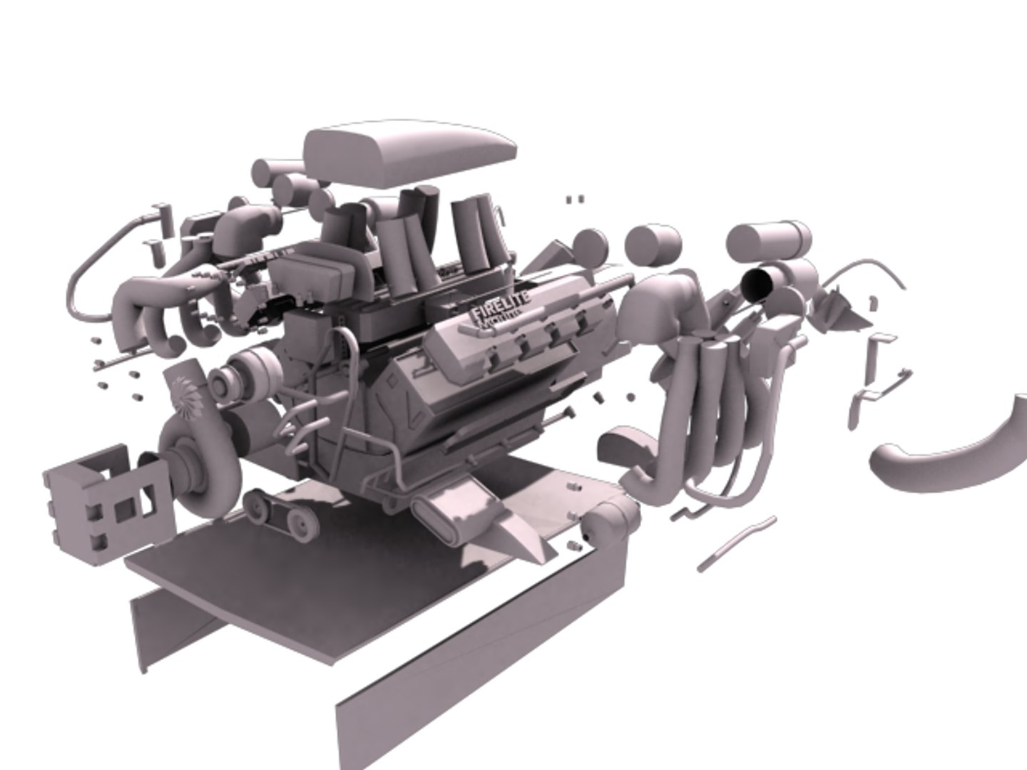 Engine Boat 3d Model