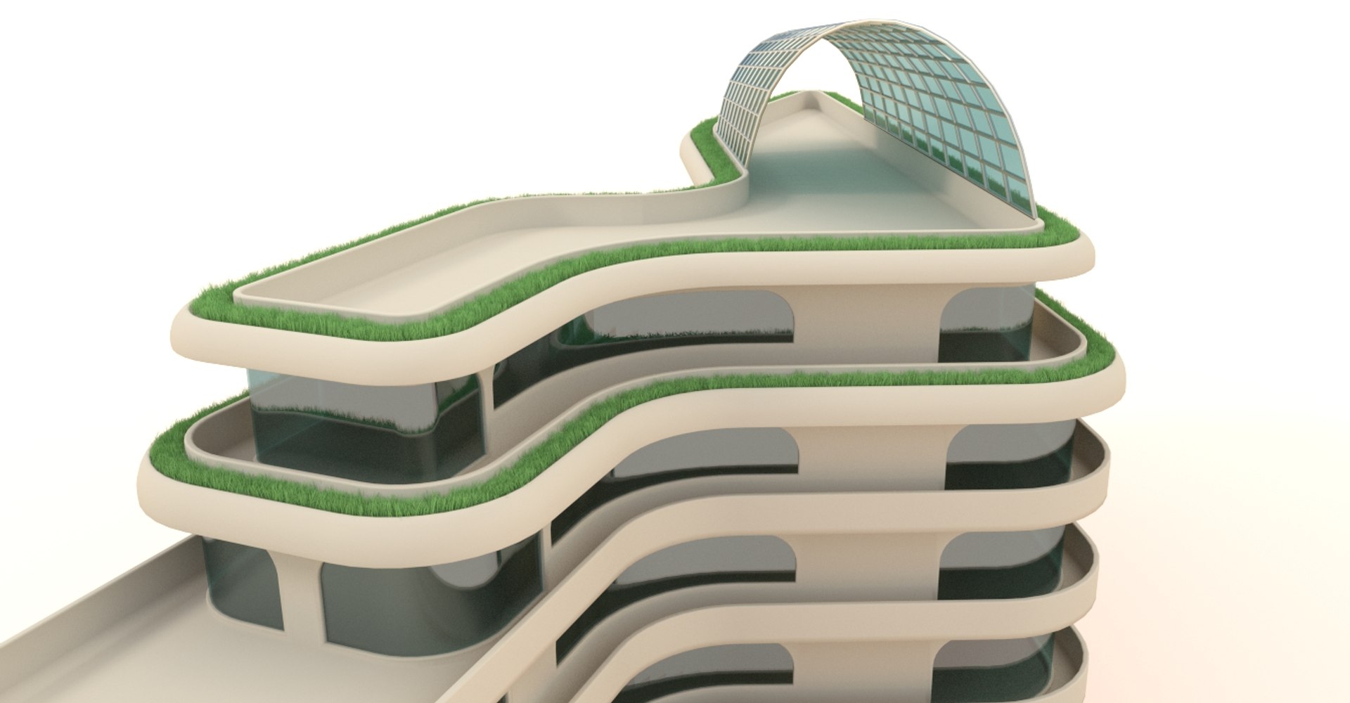 Lightning Shaped Building Structures 3d Model