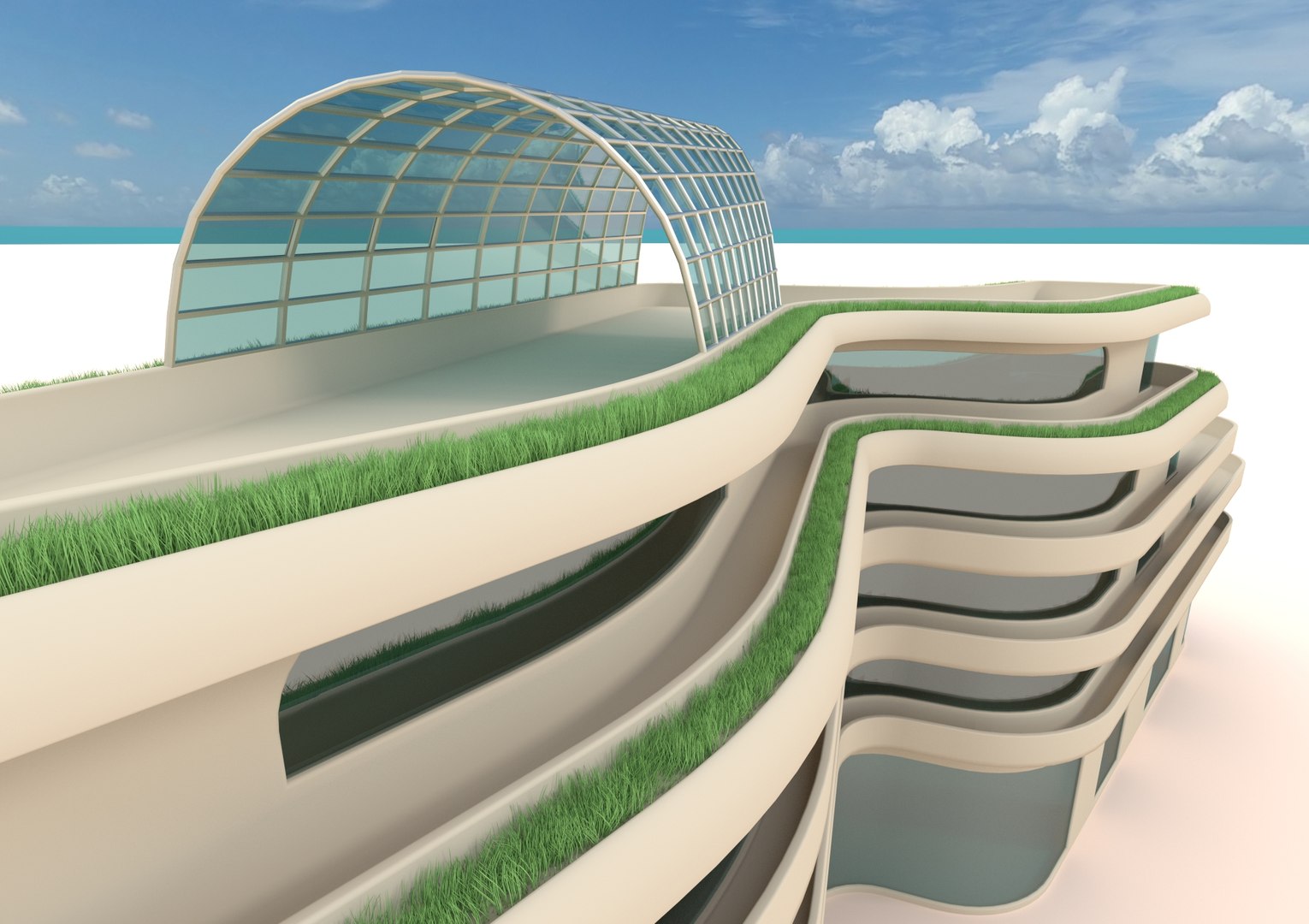 Lightning Shaped Building Structures 3d Model