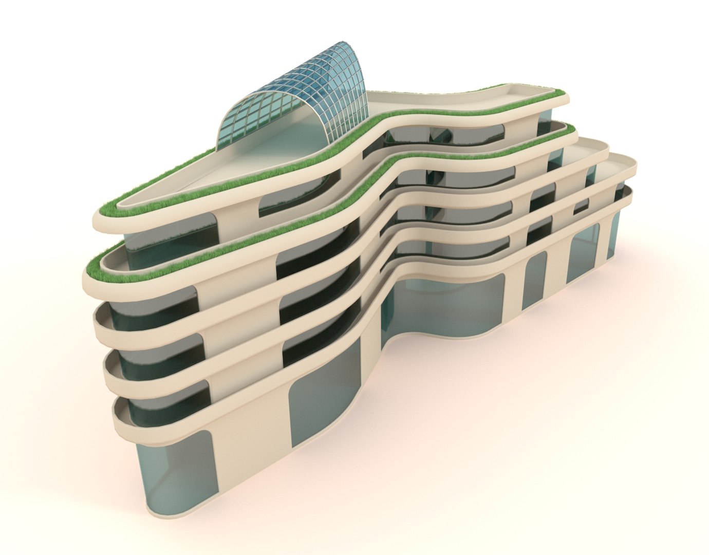 Lightning Shaped Building Structures 3d Model