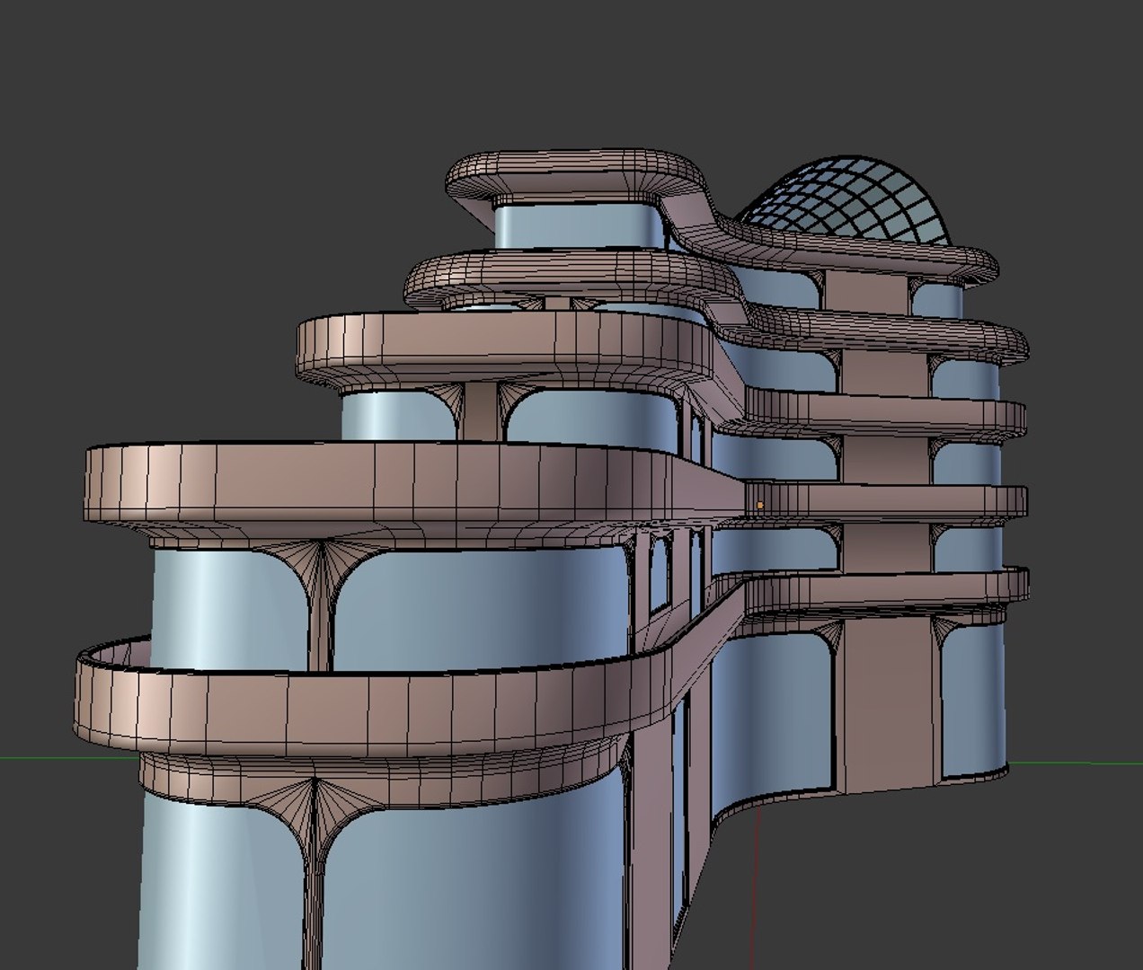 Lightning Shaped Building Structures 3d Model