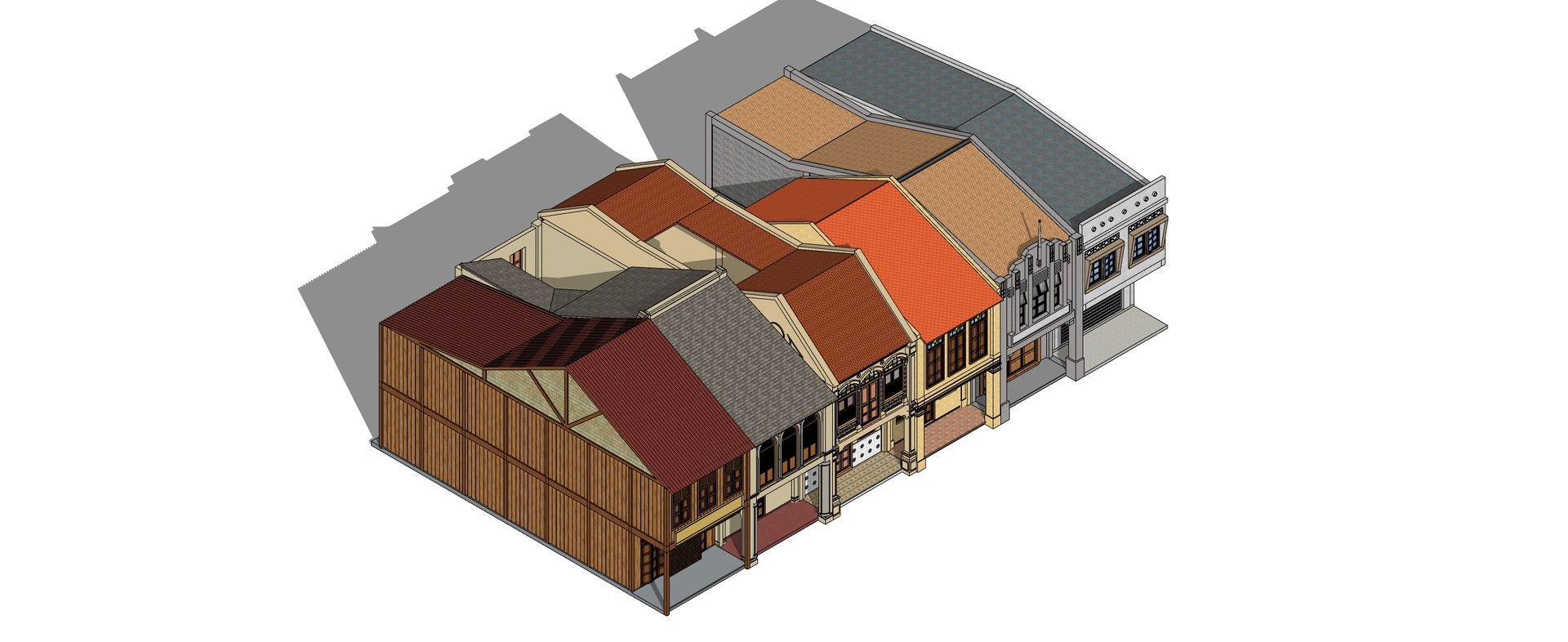 Malaysia Shophouse Series 3D Model - TurboSquid 1801761