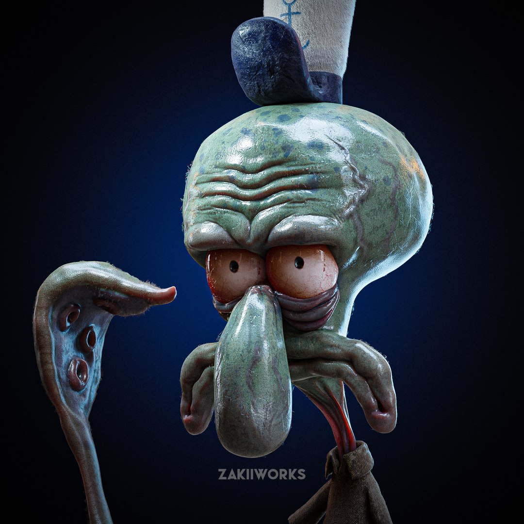 Realistic Squidward Tentacles With Tripple Eyebags 3d Model 3D Model ...