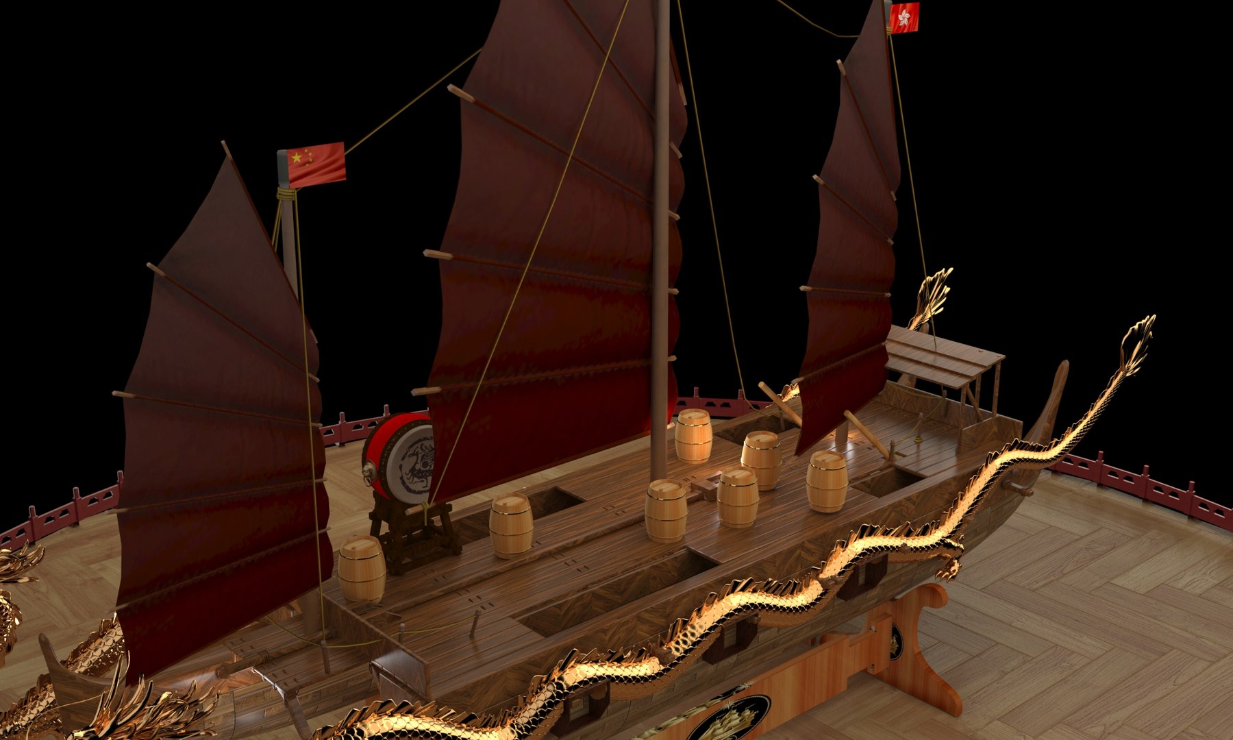 Chinese Dragon Boat 3D Model - TurboSquid 2232585