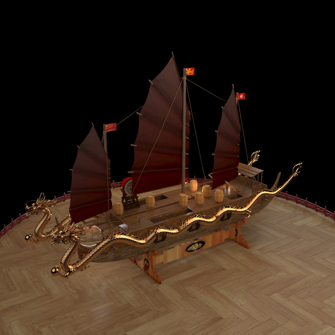 Chinese Dragon Boat 3D Model - TurboSquid 2232585
