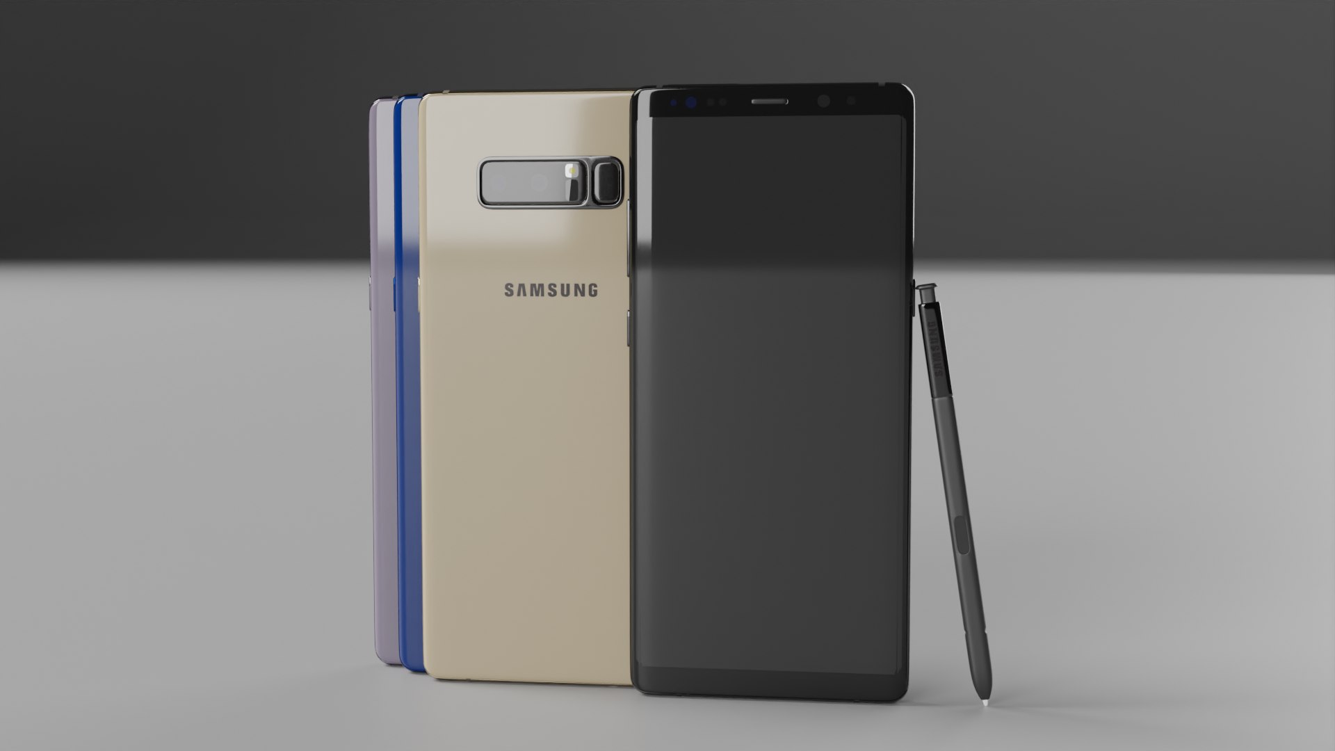 Samsung Galaxy Note 8 All Colors 3D Model - TurboSquid 2051064