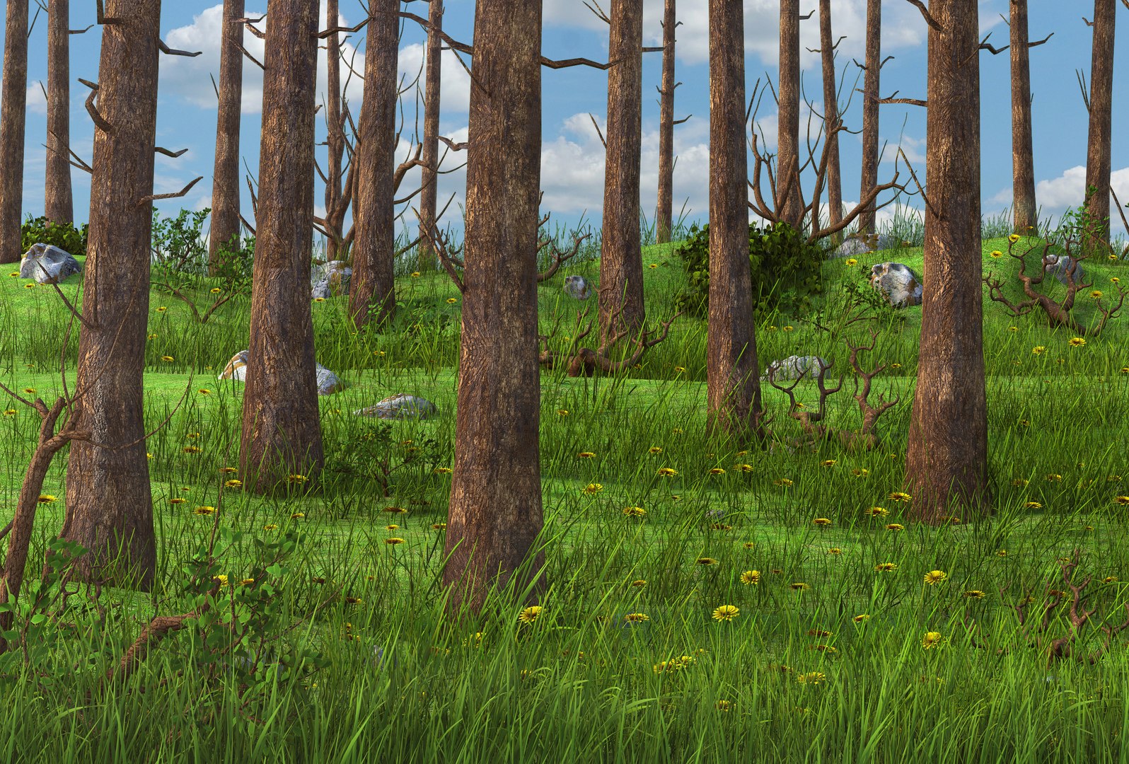 3D Cartoon Forest - TurboSquid 1330447