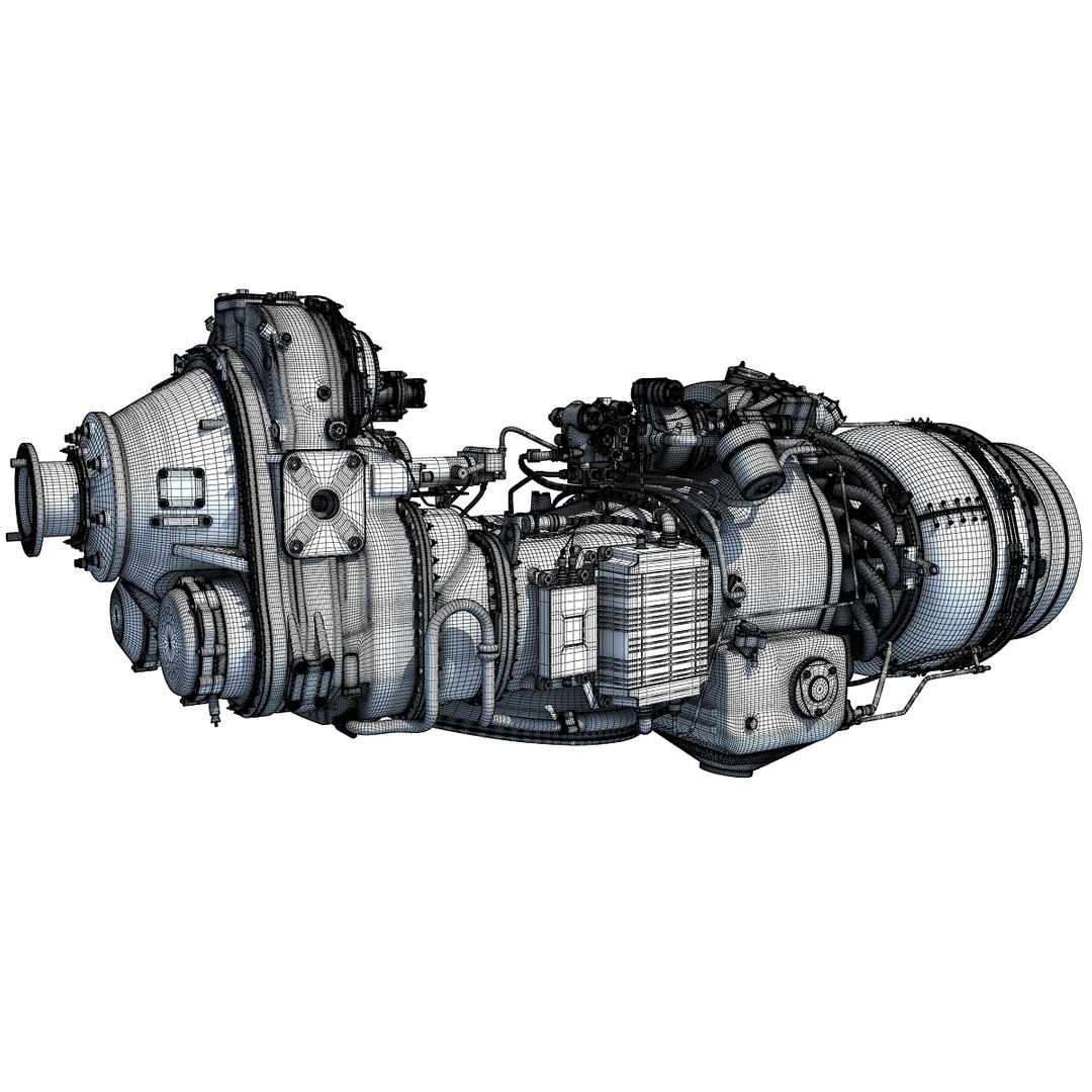 pratt whitney canada pw100 3d model