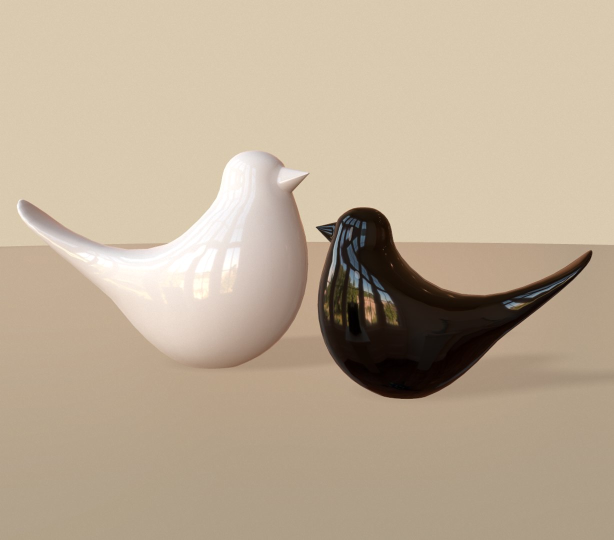 Modern Birds Figurine 3D - TurboSquid 1660969