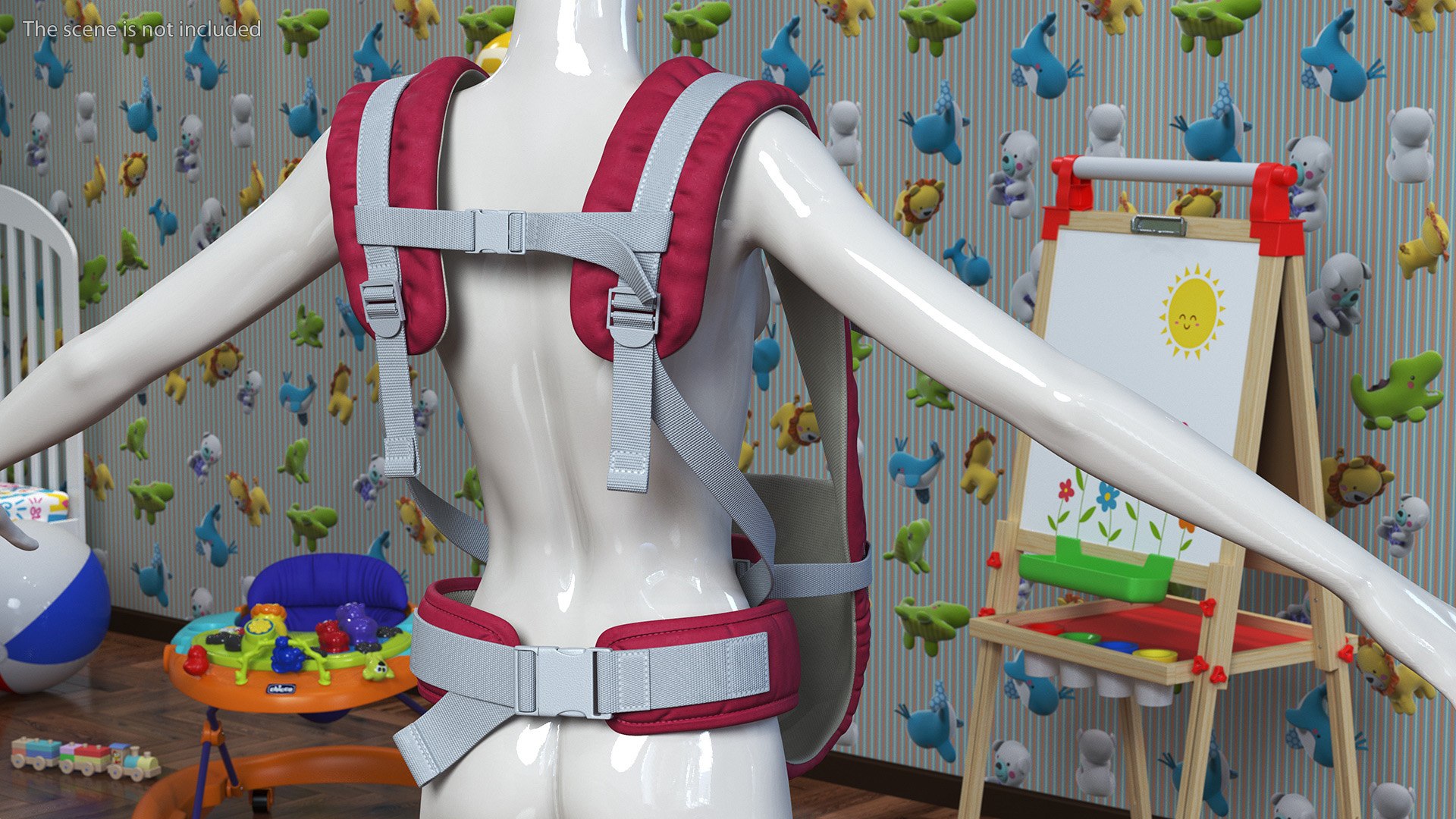 Front Facing Baby Carrier Pink Sitting Position 3D - TurboSquid 2152636