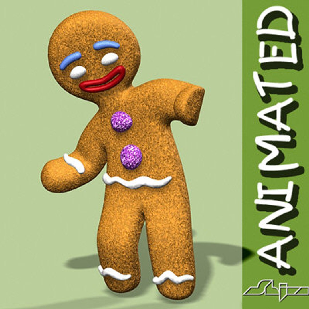 Gingerbread Animation Character 3d Model
