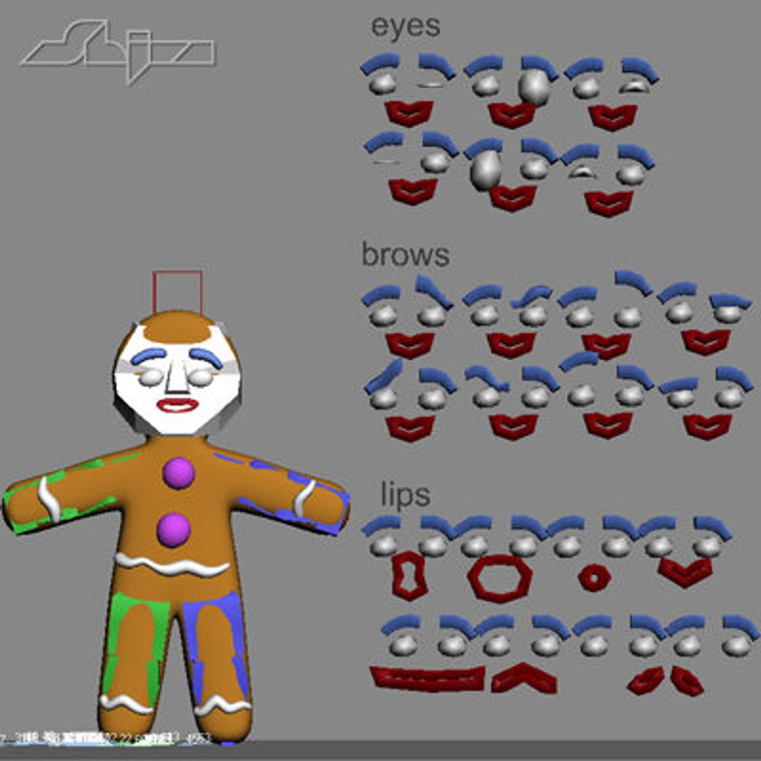 Gingerbread Animation Character 3d Model