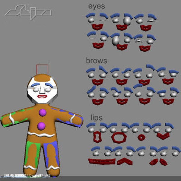gingerbread animation character 3d model