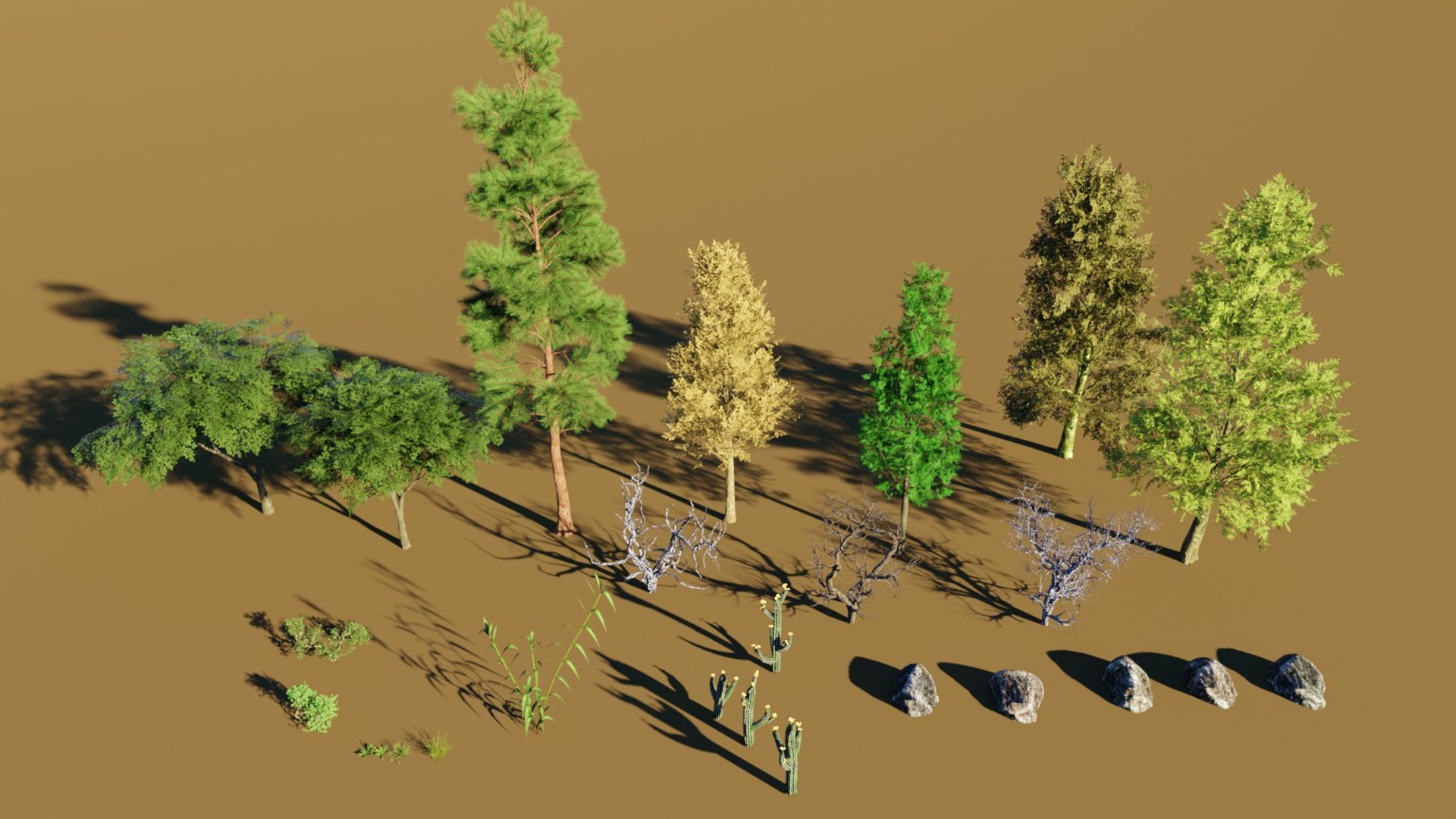 Four biomes 3D - TurboSquid 1968810