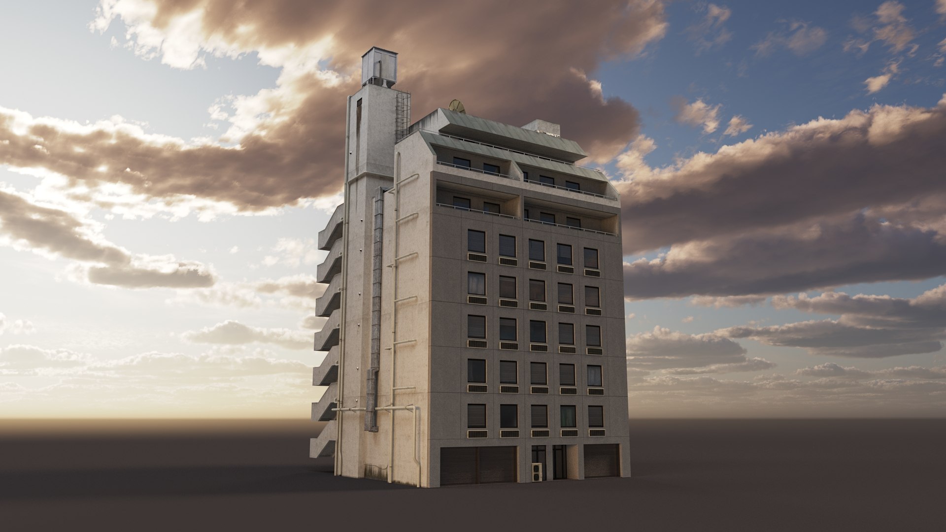 Residential Building 3D Model - TurboSquid 2089807