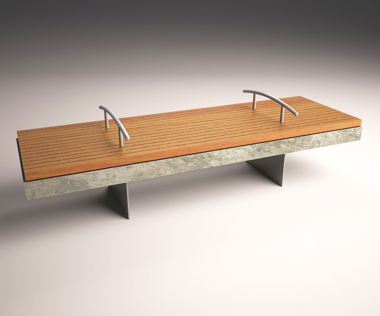 3d Street Bench Model
