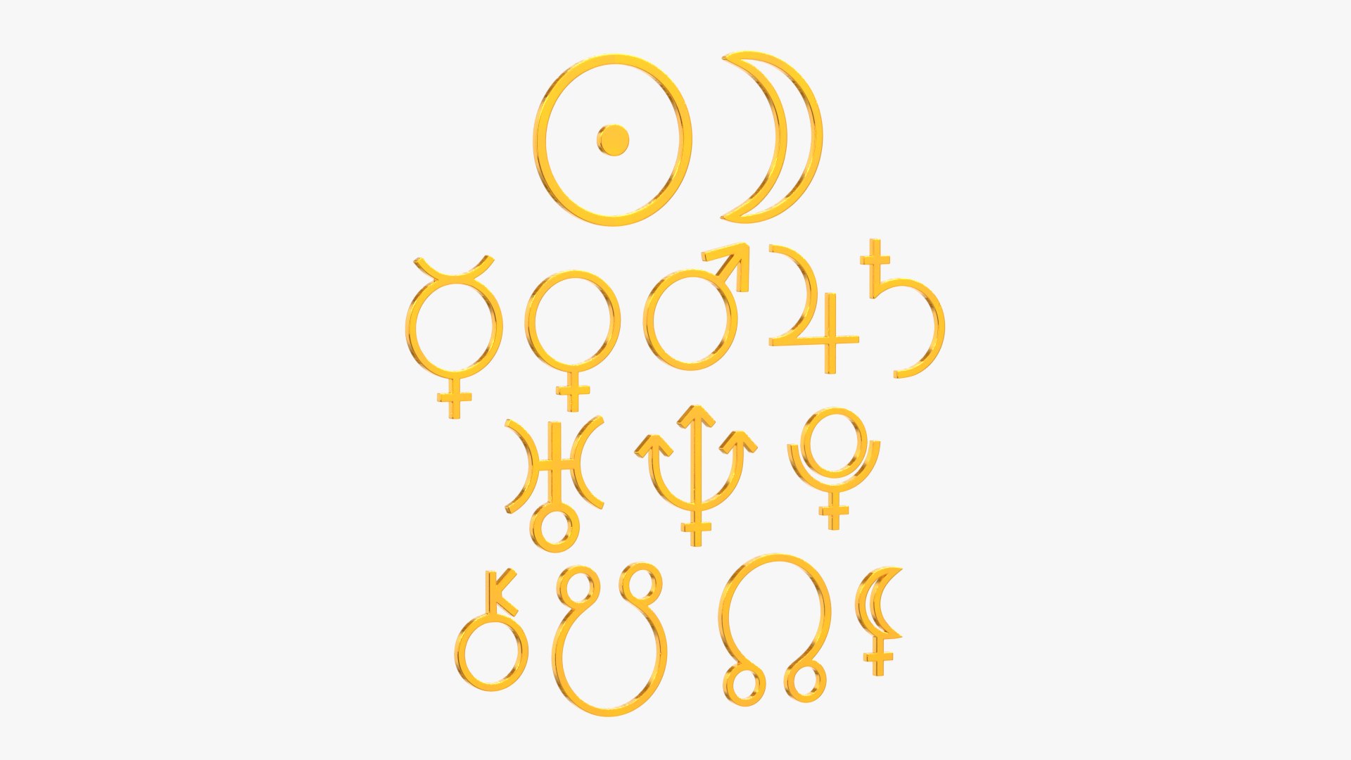 3D Astrological Symbols Of Planets Model - TurboSquid 2076019