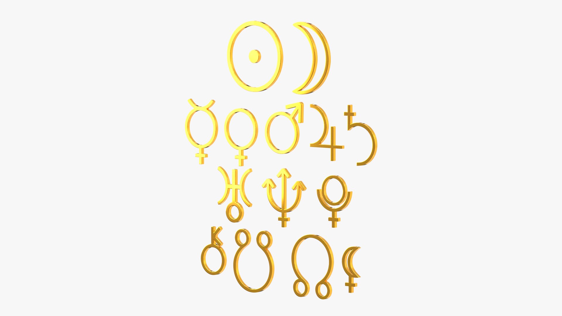 3D Astrological Symbols Of Planets Model - TurboSquid 2076019