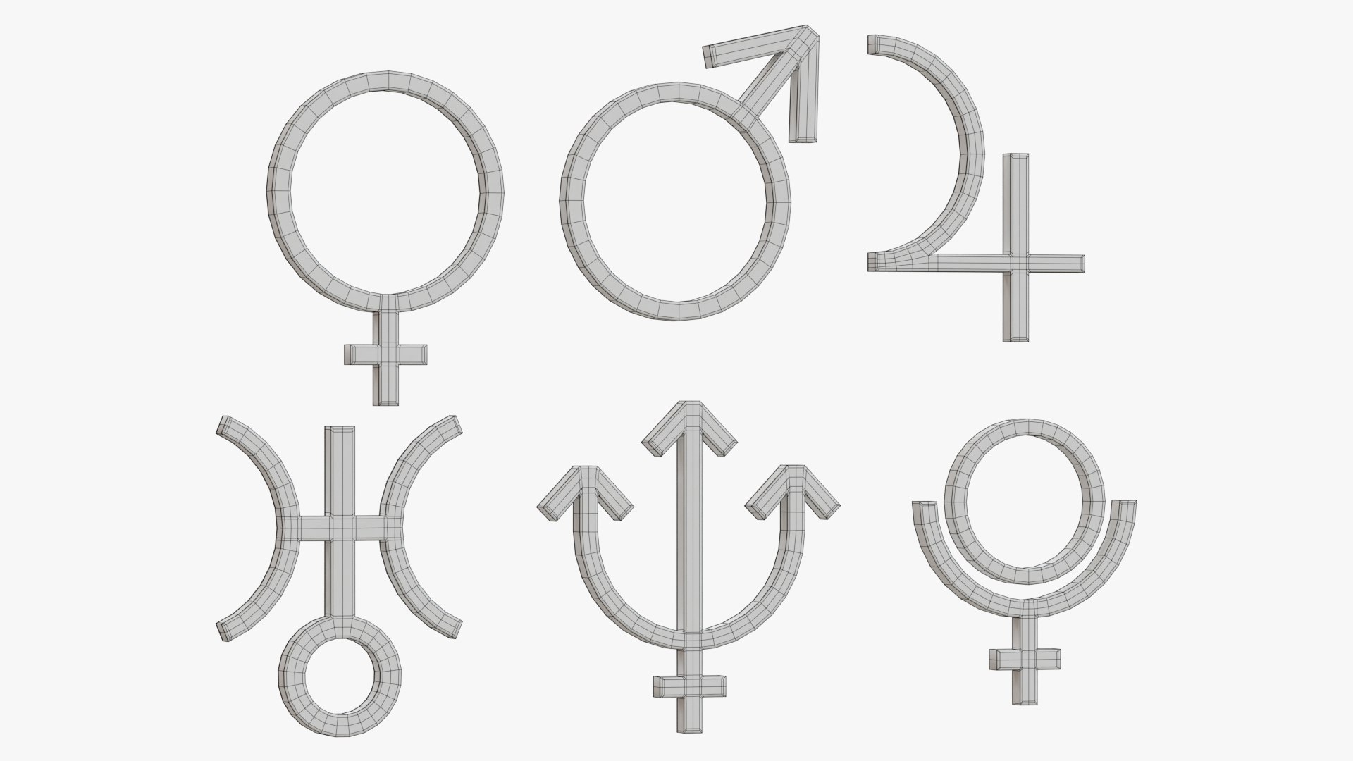 3D Astrological Symbols Of Planets Model - TurboSquid 2076019