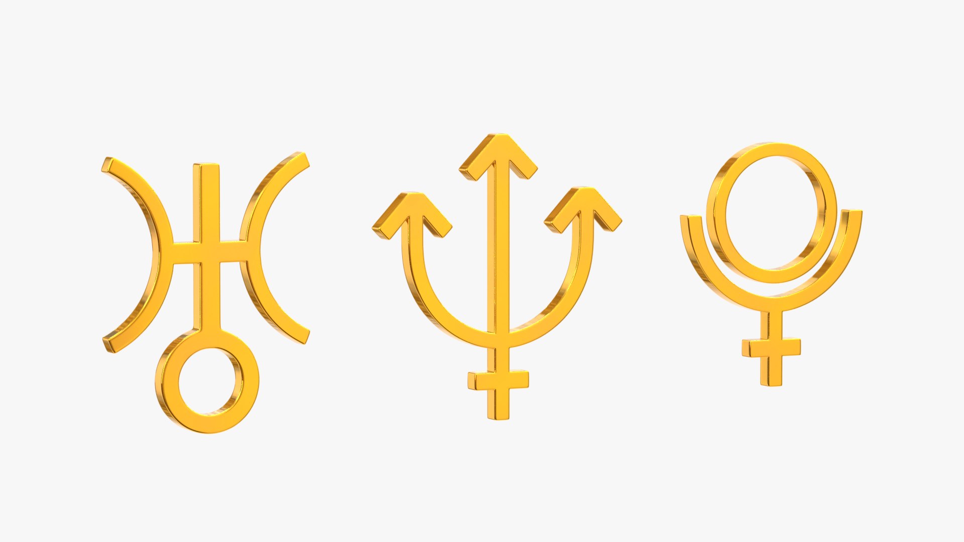 3D Astrological Symbols Of Planets Model - TurboSquid 2076019