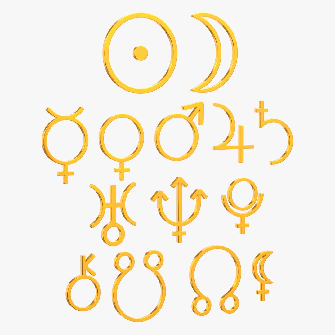 3D Astrological Symbols Of Planets Model - TurboSquid 2076019