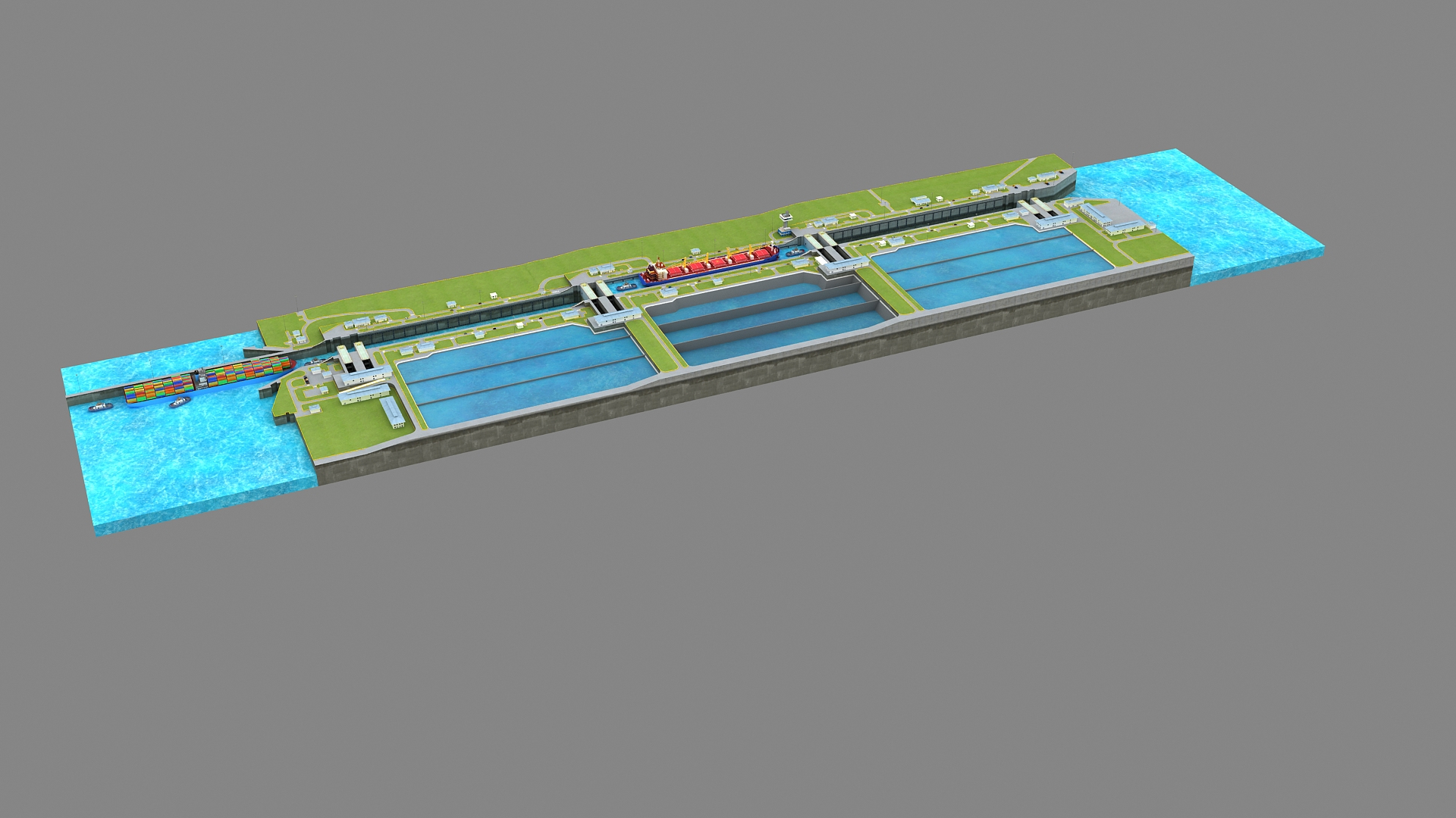 3D Agua Clara Locks - Panama Canal 3d Model Model - TurboSquid 2331819