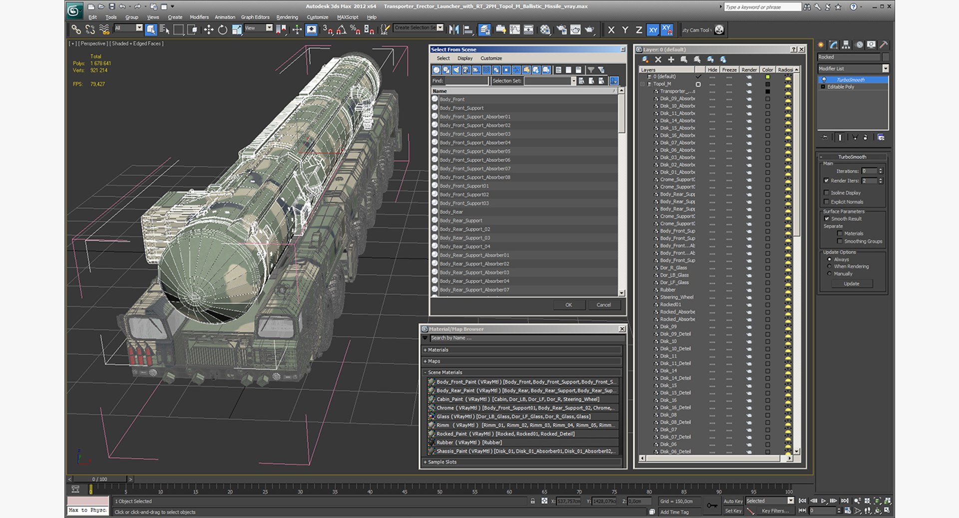 Transporter erector launcher rt-2pm 3D - TurboSquid 1234852